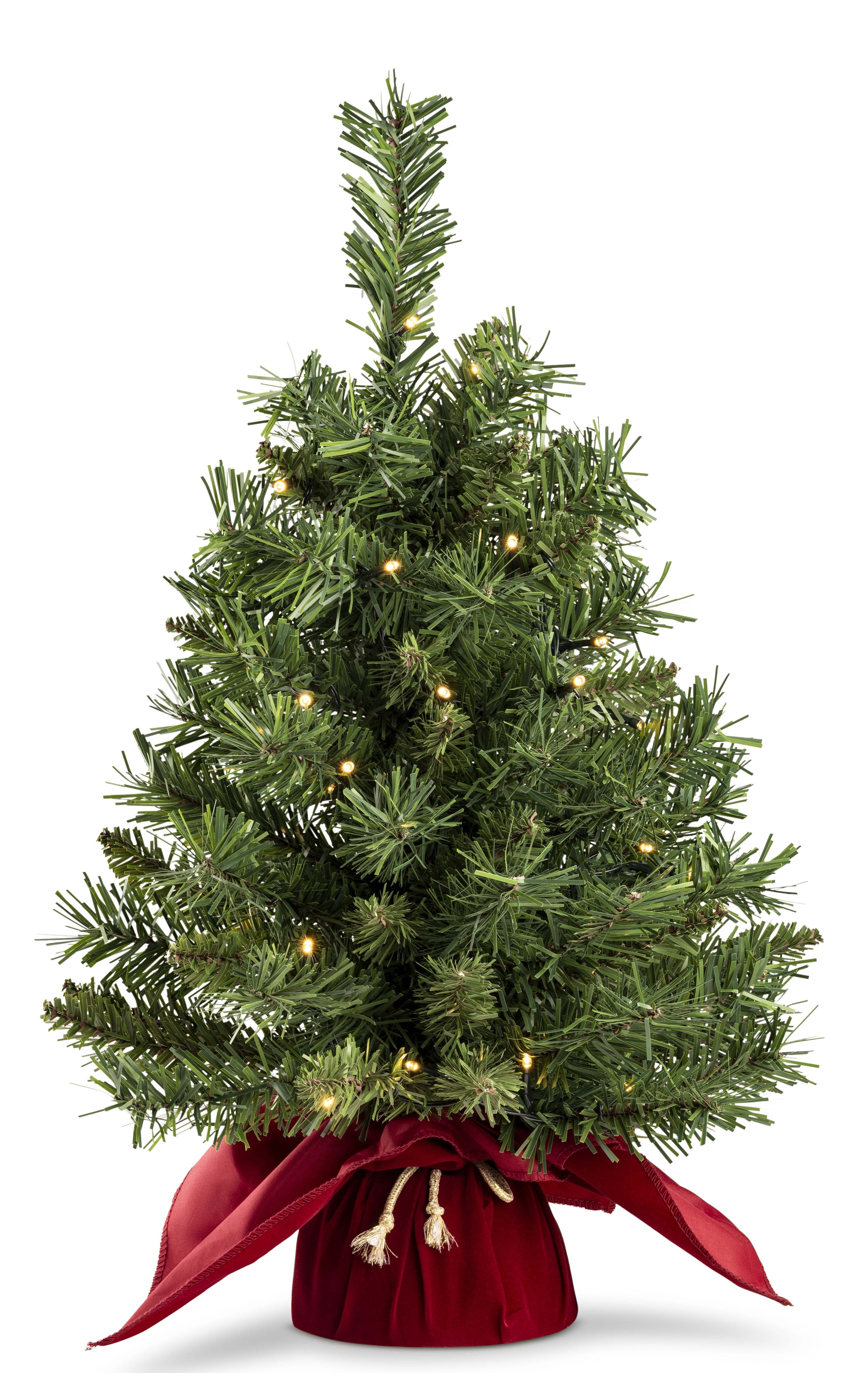212 Main Majestic Spruce 2 FT Christmas Small Tree in Burgundy Bag with ...