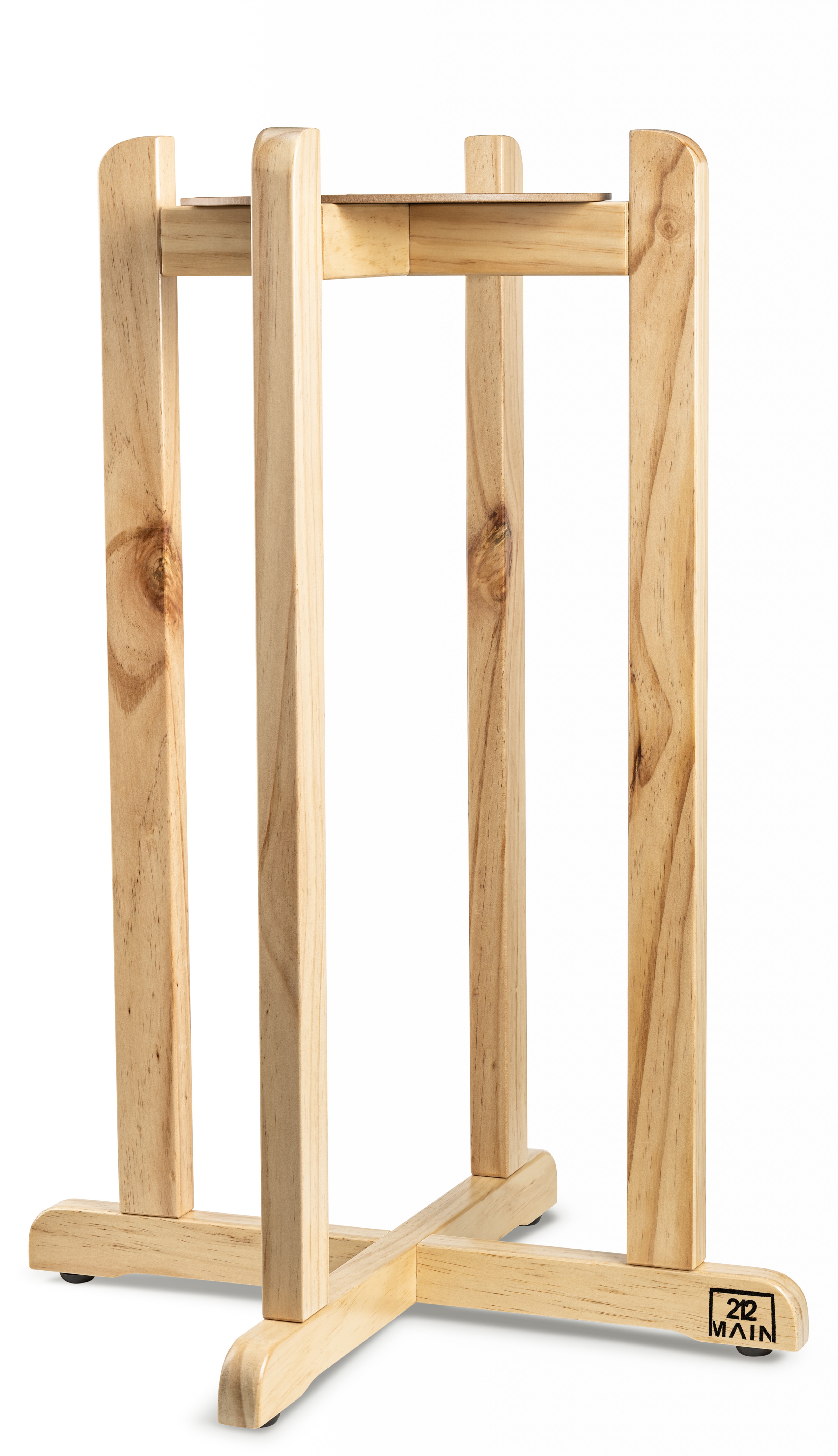 212 Main Natural Varnish Wood Floor Stand - 27 in. Round Stand for 5 ...
