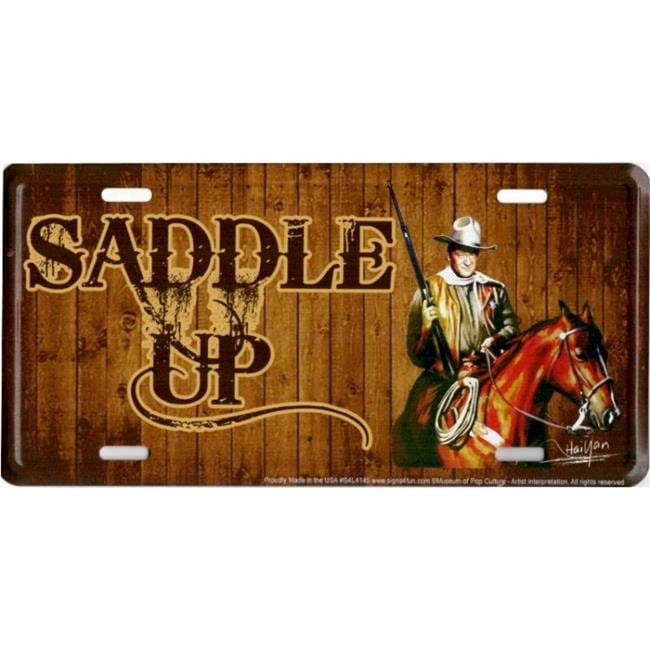 212 Main S4L4145 6 x 12 in. John Wayne Saddle Up Metal License Plate ...