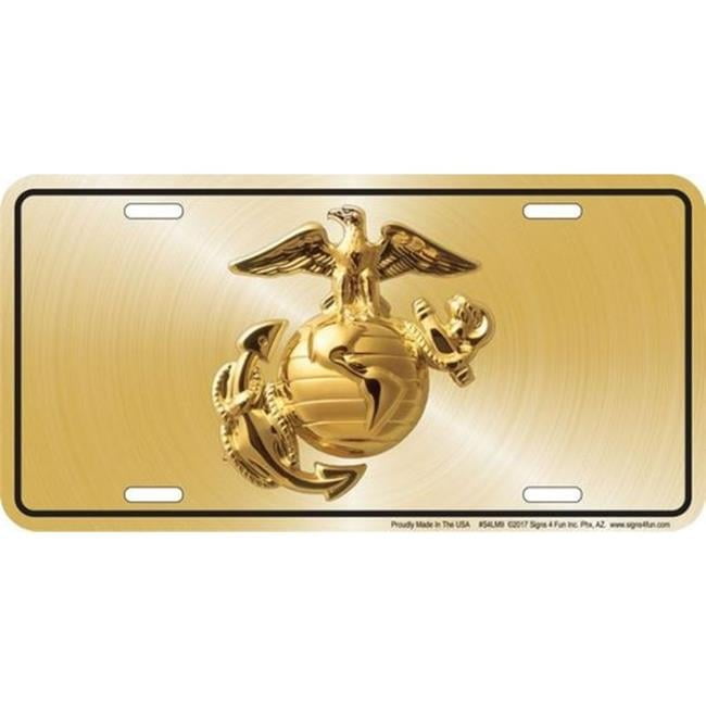 212 Main S4LM9 6 x 12 in. Marines Officer Ega Gold Logo Metal License ...