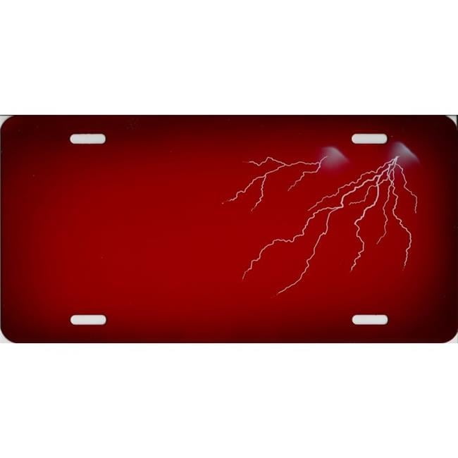 Lightning Clouds Red Airbrush License Plate Free Personalization on Air ...
