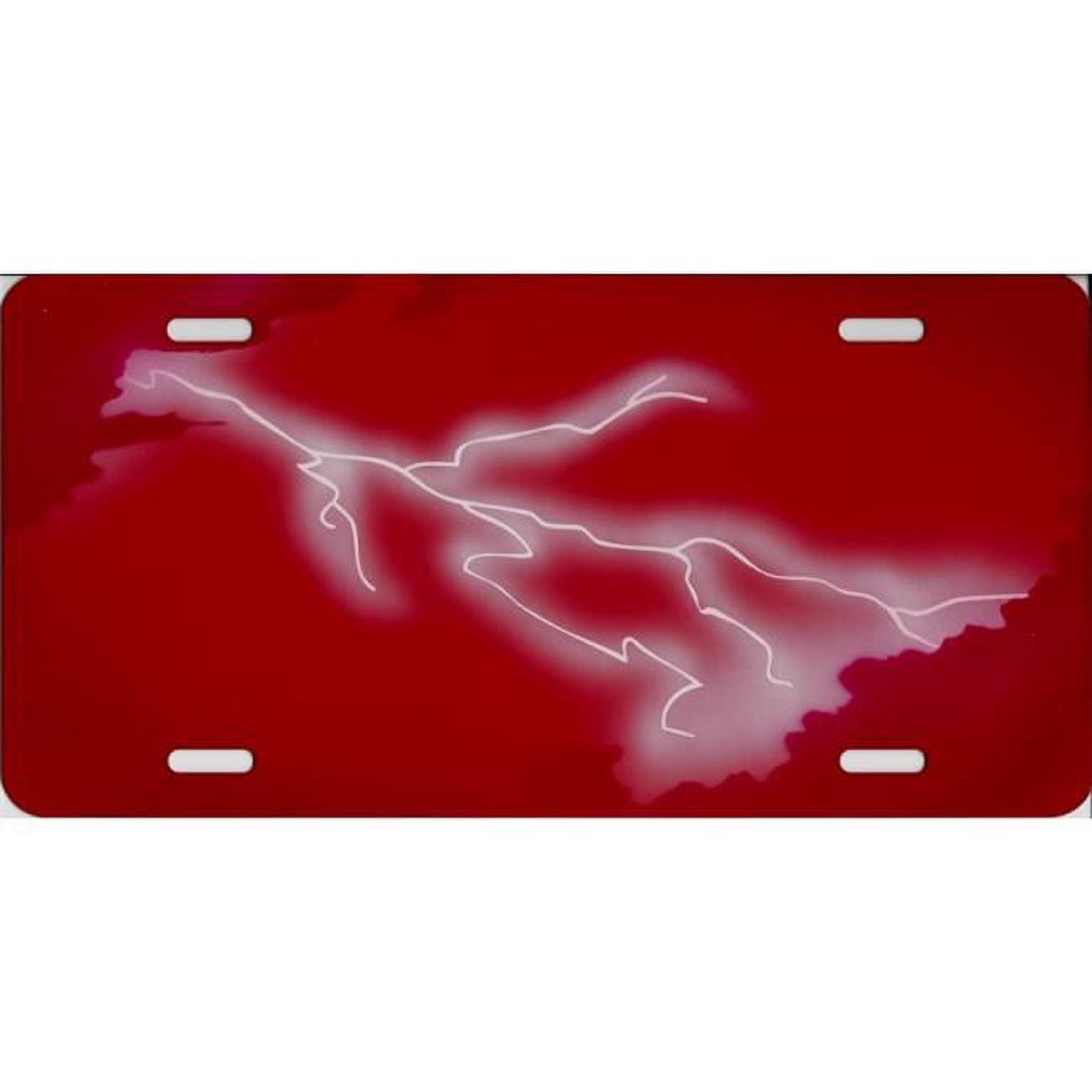 212 Main SM142A Lightning Clouds Red Airbrush License Plate, 6 x 12 in ...