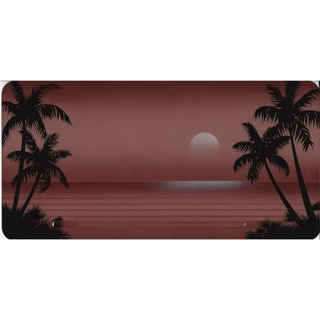 212 Main SM170 6 x 12 in. Sand Colored Palm Tree Scenic License Plate ...