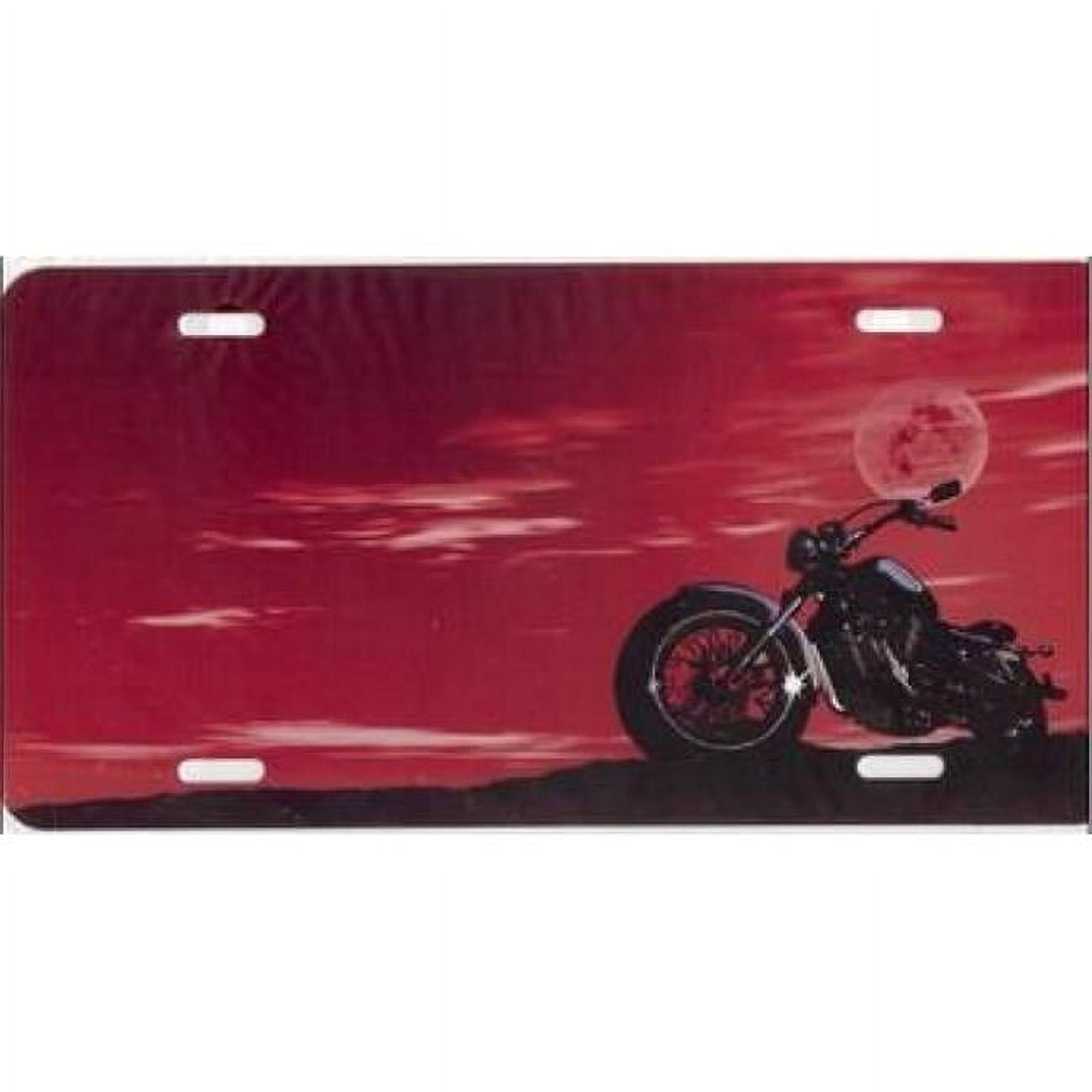 212 Main SM324 6 x 12 in. Motorcycle Chopper Offset Red License Plate ...
