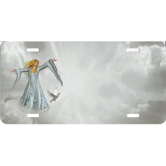 212 Main SM363 6 x 12 in. Angel with Wreath Blue License Plate ...