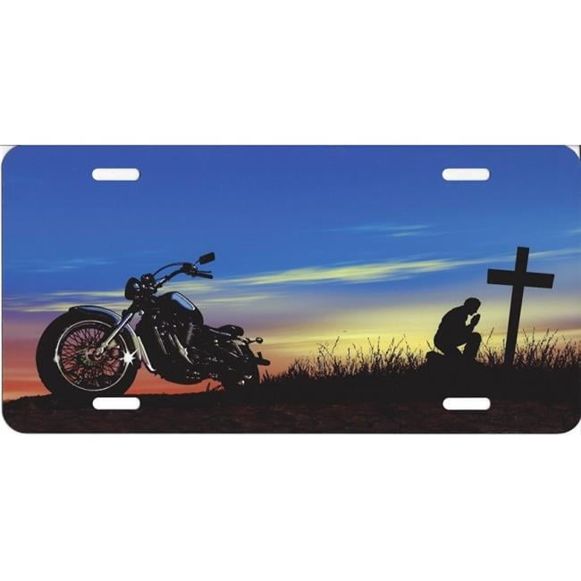 212 Main SM669 6 x 12 in. Motorcycle Chopper Praying Man License Plate ...