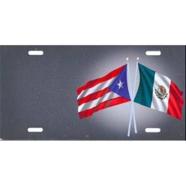 212 Main SM690A 6 x 12 in. Offset Puerto Rico & Mexico Flag License ...