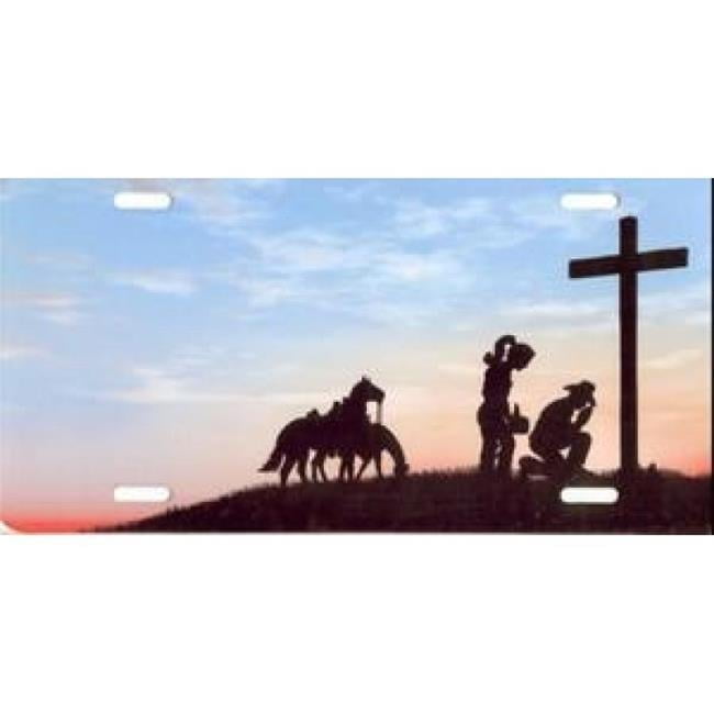 212 Main SM727 6 x 12 in. Cowboy & Cowgirl Praying at the Cross License ...