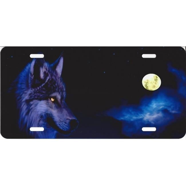 212 Main SM757 6 x 12 in. Offset Wolf & Moon License Plate - Walmart.com