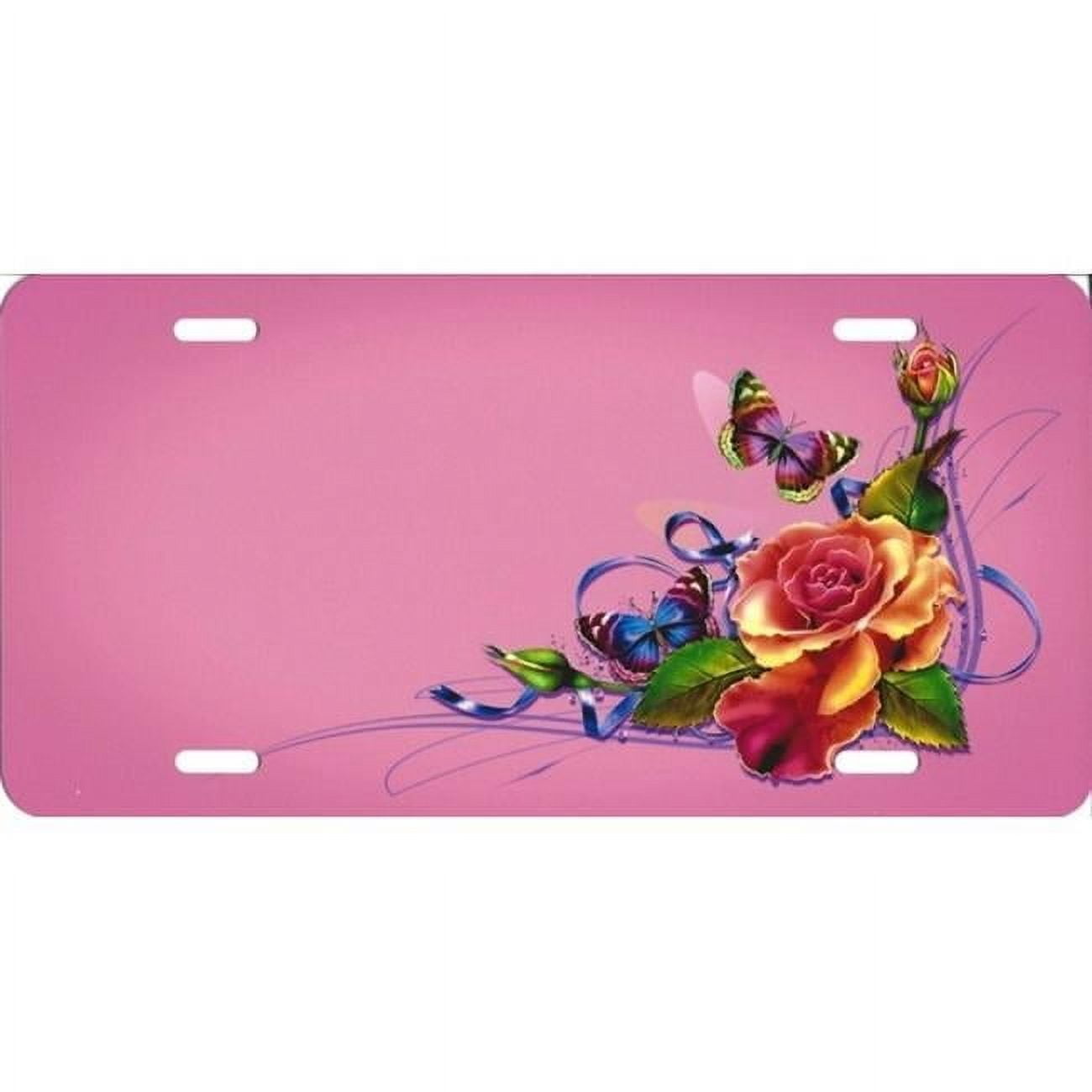 212 Main SM793 Flowers Offset on Pink Airbrush License Plate - Walmart.com
