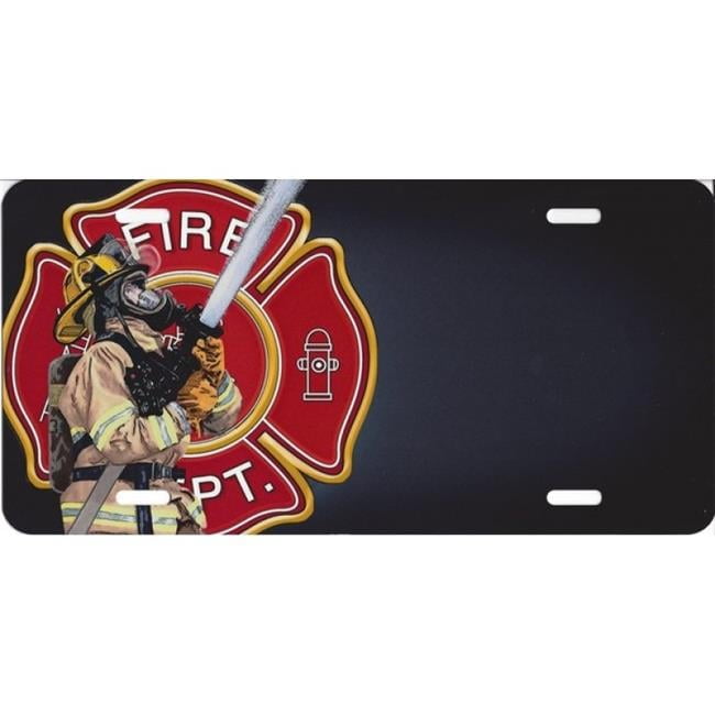 212 Main SM832 6 x 12 in. Offset Firefighter with Logo License Plate ...