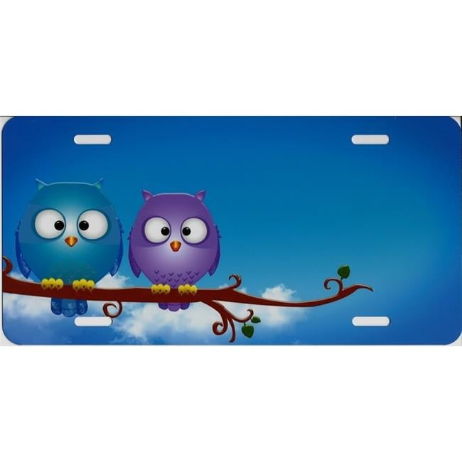 Offset Cartoon Owl Perched License Plate - Walmart.com