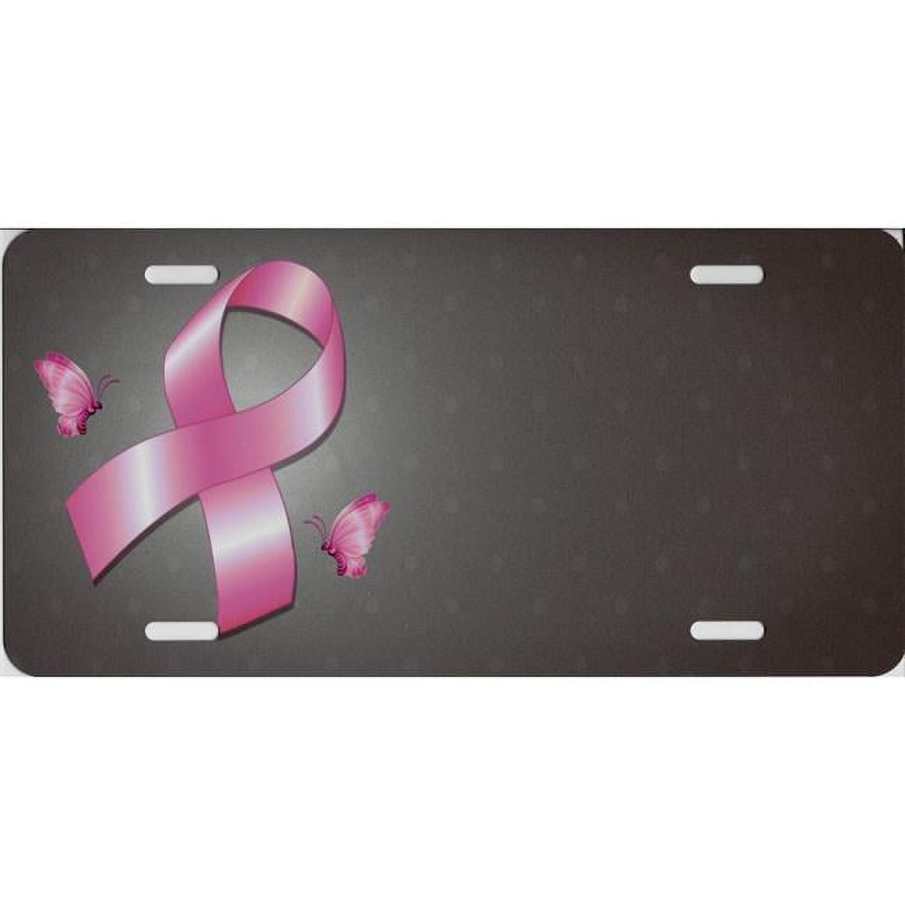 212 Main SM855 6 x 12 in. Offset Pink Ribbon with Butterflies License ...