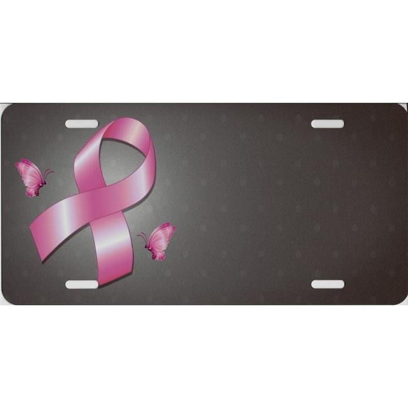 212 Main SM855 6 x 12 in. Offset Pink Ribbon with Butterflies License ...