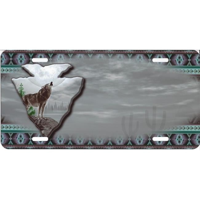 212 Main SM912 6 x 12 in. Offset Arrowhead Wolf License Plate - Walmart.com