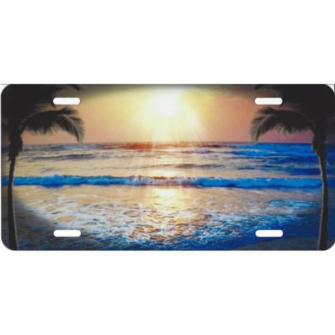 212 Main T1752 6 x 12 in. Incoming Tide Beach Palm Airbrush License ...