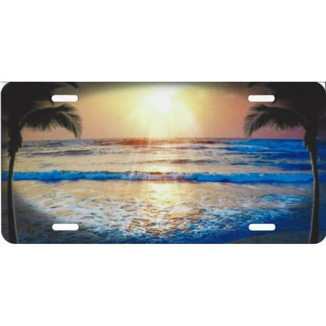 212 Main T1752 6 x 12 in. Incoming Tide Beach Palm Airbrush License ...