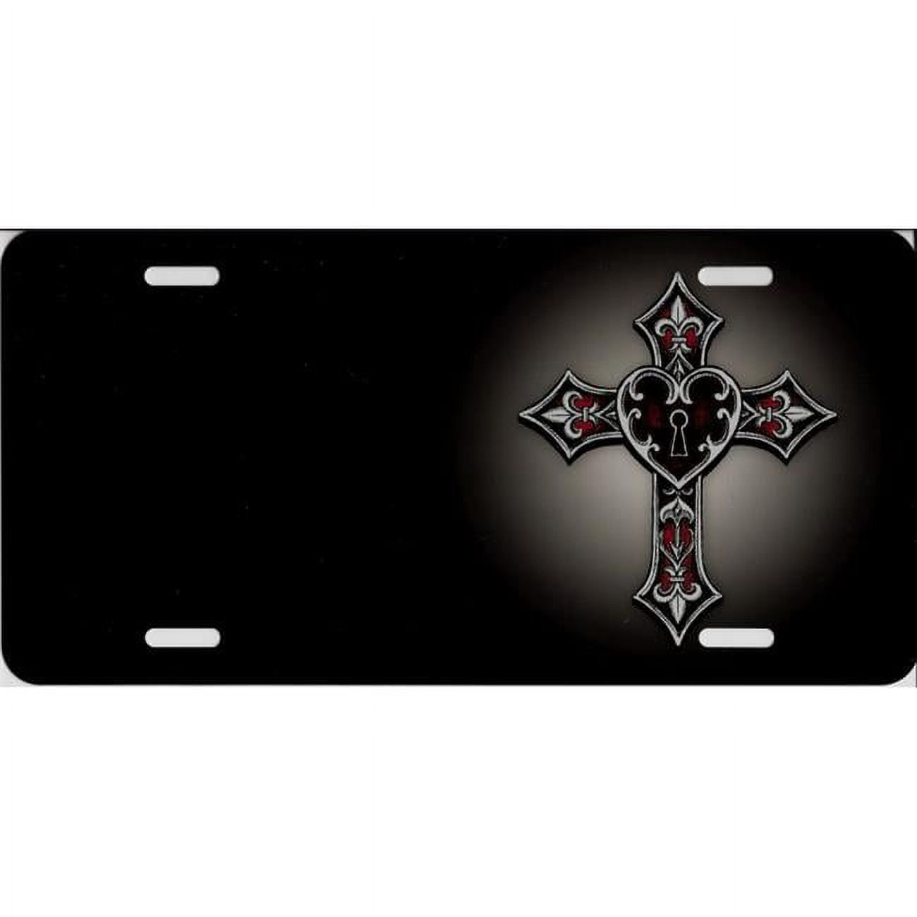 212 Main T2001C 6 x 12 in. Offset Heart & Cross on Gray Airbrush ...