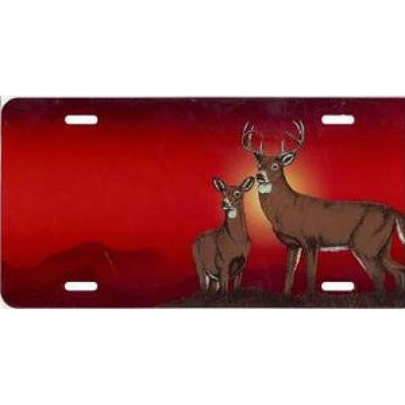 212 Main T2224A 6 x 12 in. Deer on Red License Plate, Free ...