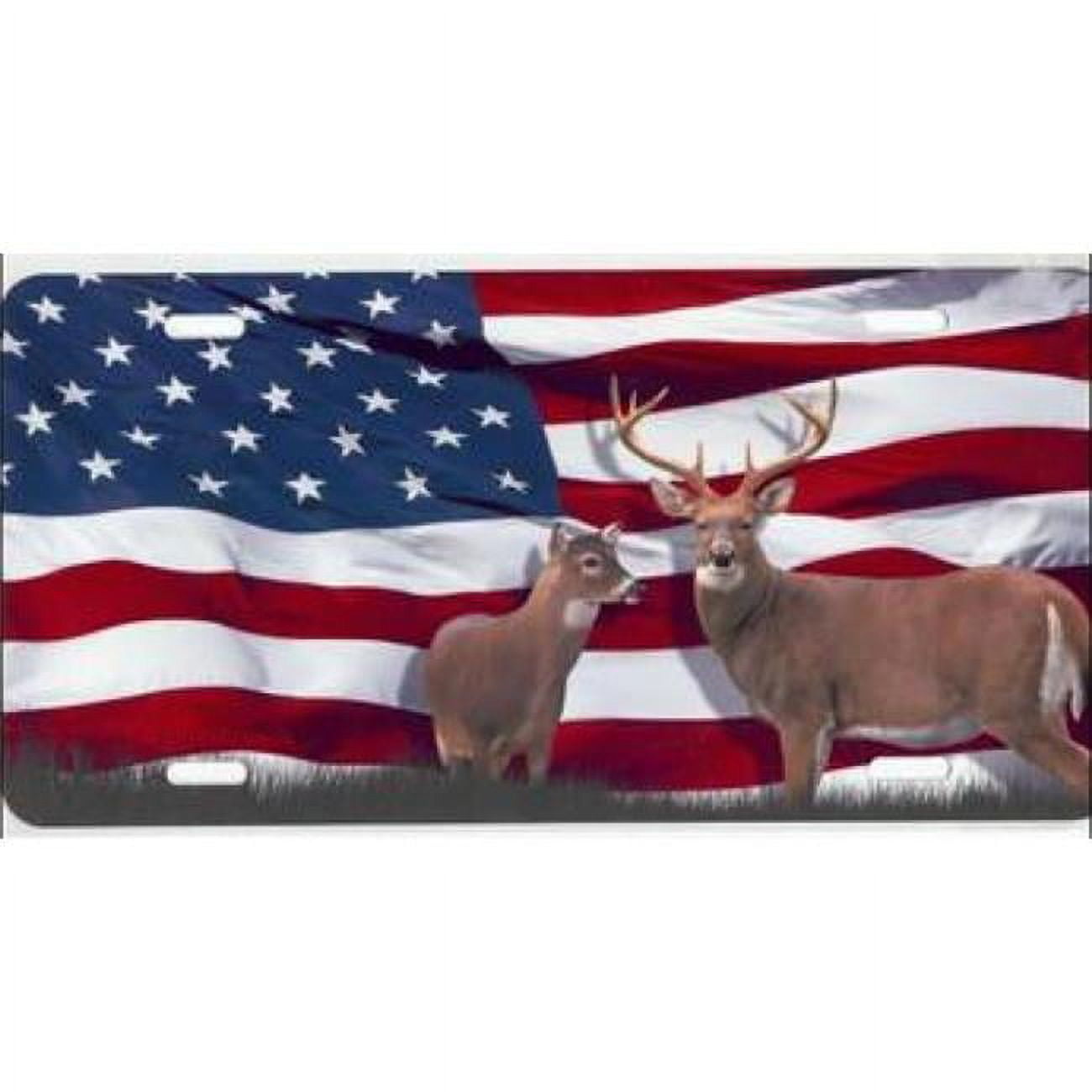 212 Main T2224F 6 x 12 in. Deer on US Flag License Plate - Walmart.com