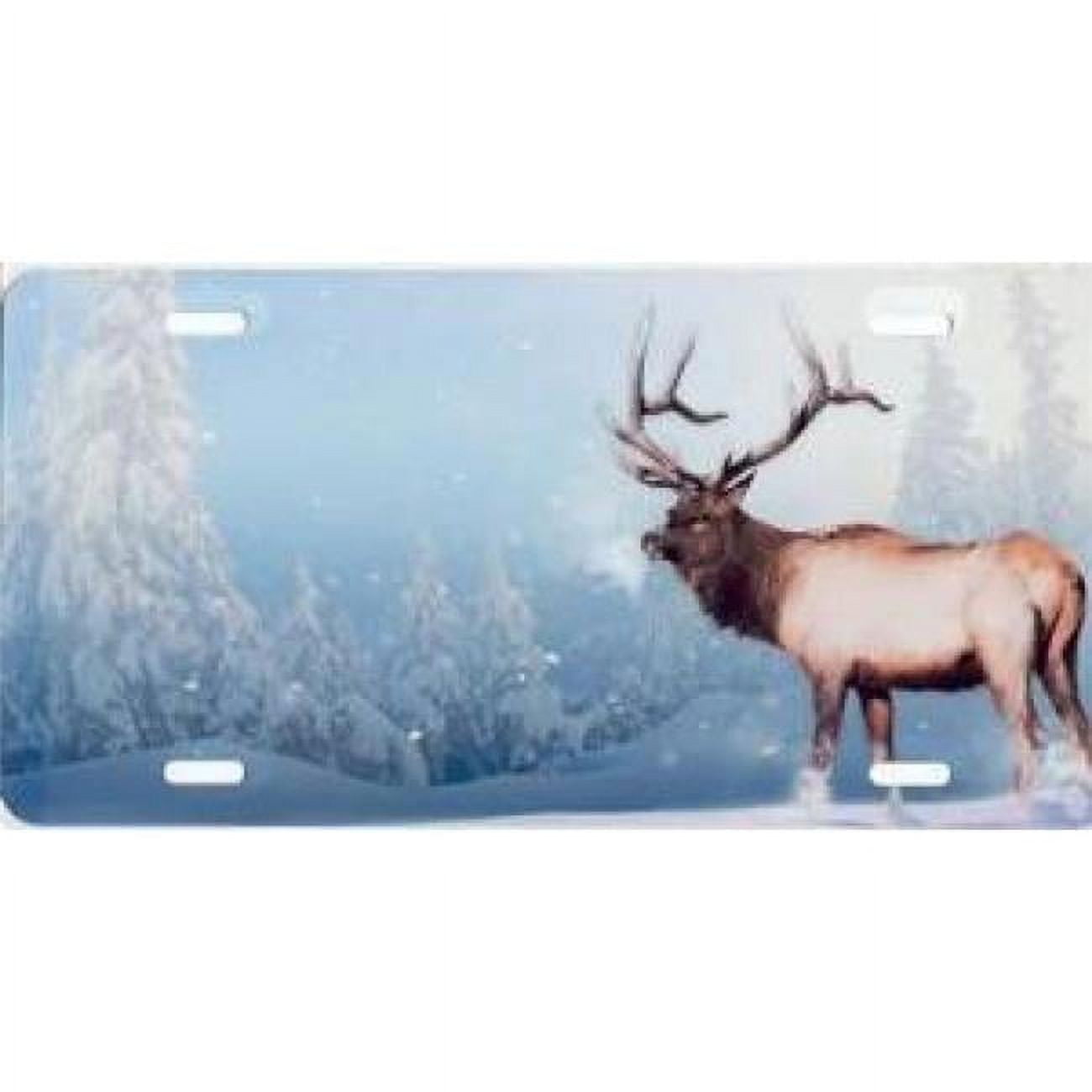 212 Main T2227I 6 x 12 in. Winter Elk on Blue License Plate, Free ...