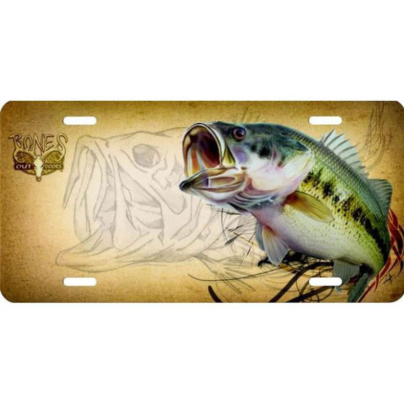 212 Main T2482SK 6 x 12 in. Bass Fish No.2 License Plate - Walmart.com