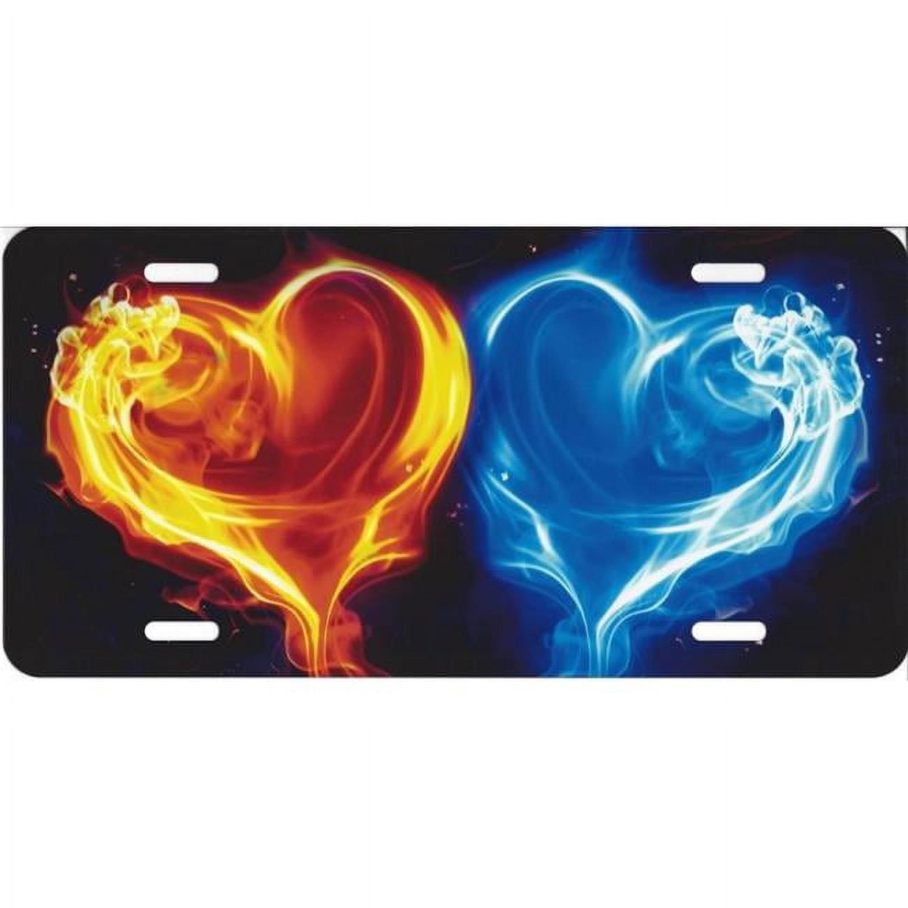 212 Main T2628 6 x 12 in. Red & Blue Flaming Hearts Metal License Plate ...