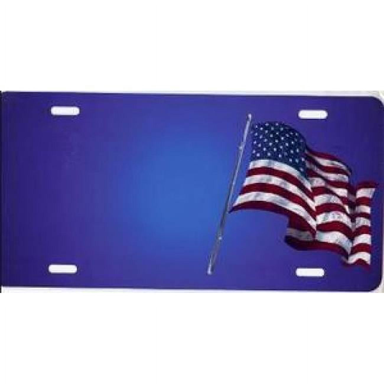 212 Main T2945F 6 x 12 in. American Flag on Blue Offset Airbrush ...