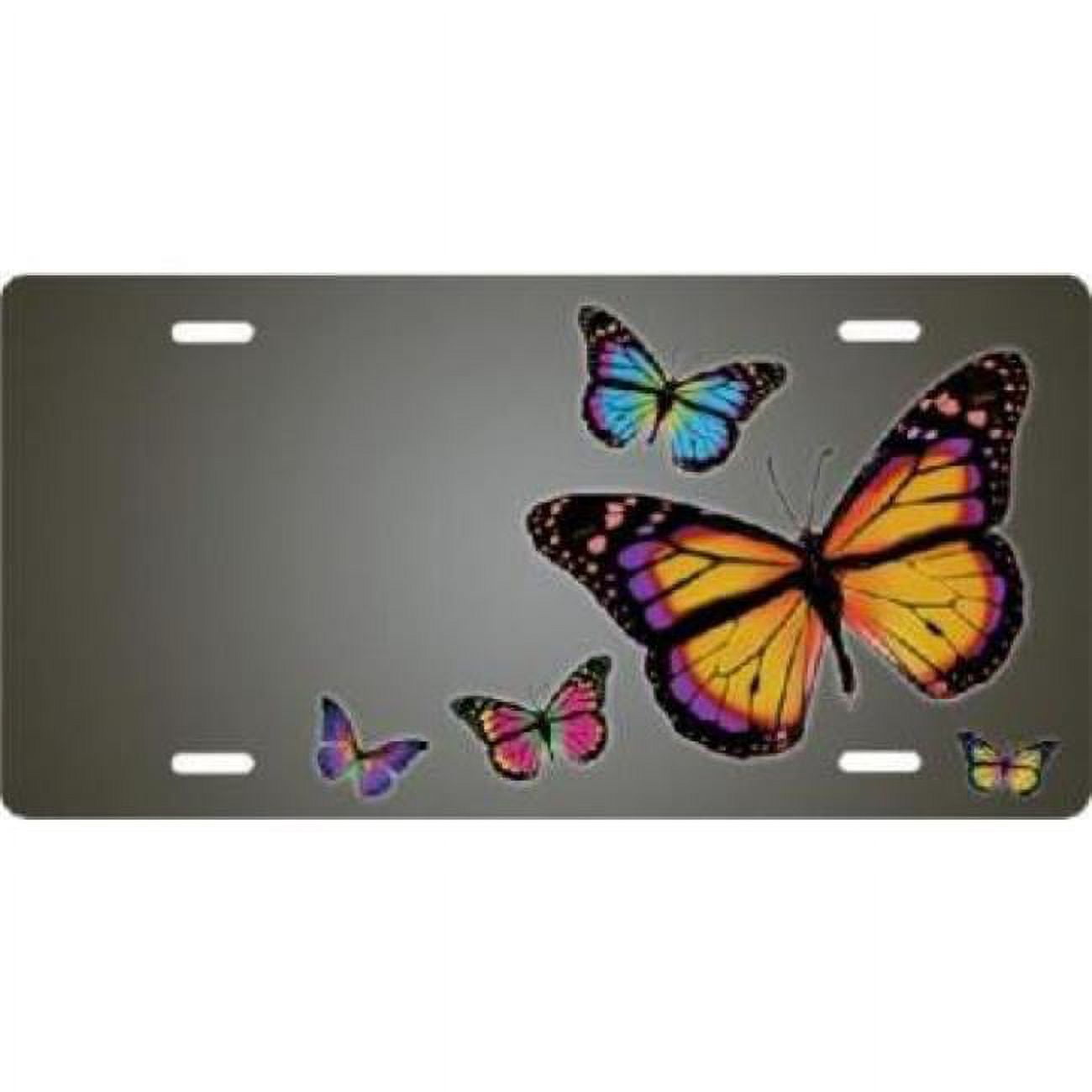 212 Main T3120C 6 x 12 in. Butterflies on Gray Airbrush License Plate ...
