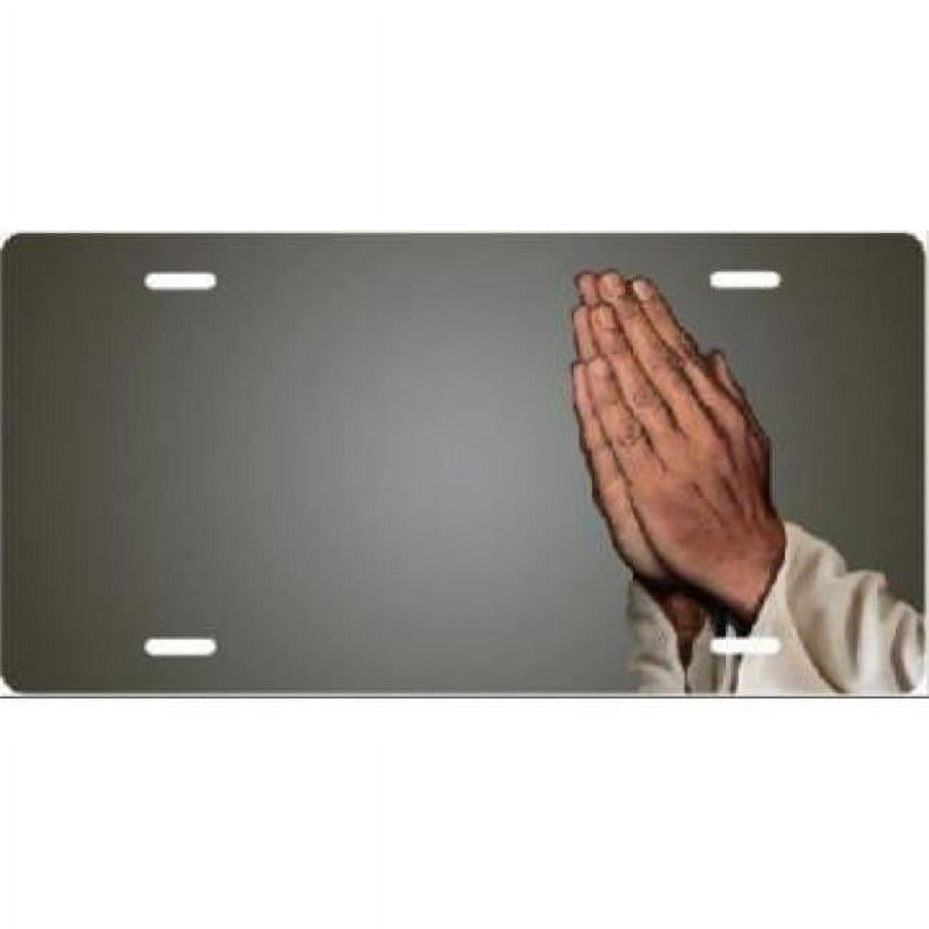 212 Main T9320C 6 x 12 in. Praying Hands on Gray Airbrush License Plate ...
