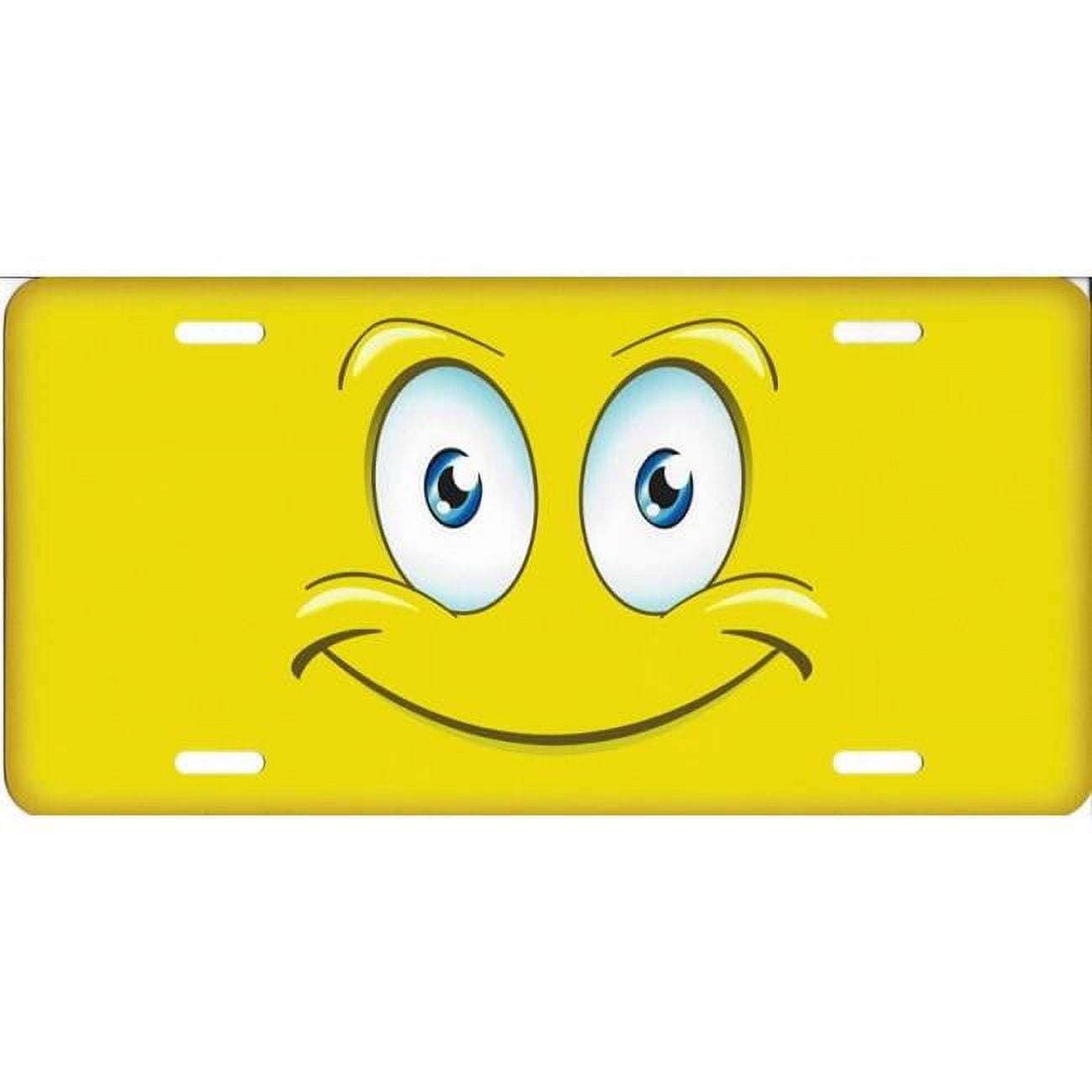 212 Main TEM01B 6 x 12 in. Yellow Smiley Face Metal License Plate ...