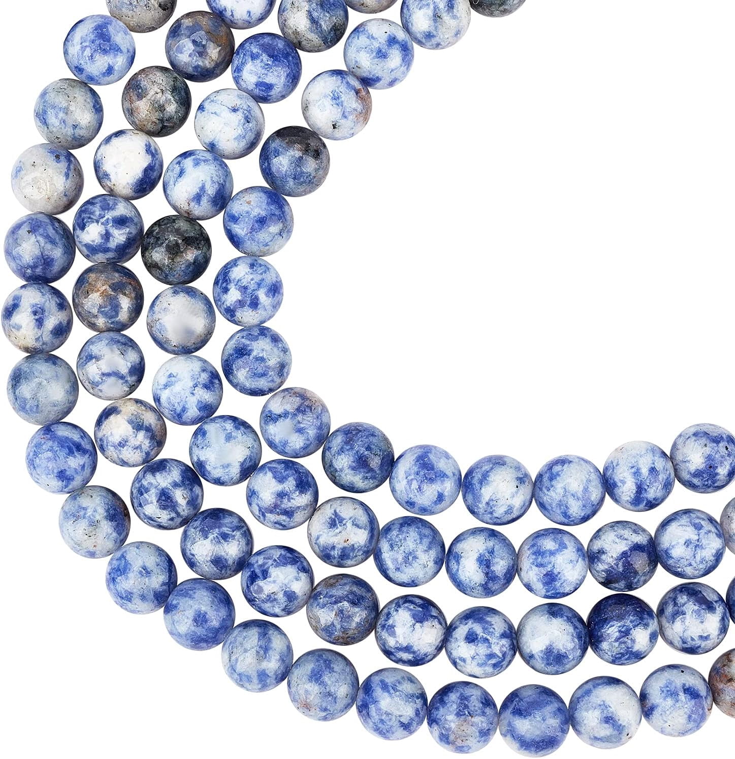 212 Pcs 8mm Nature Stone Beads Natural Blue Spot Jasper Round Beads ...