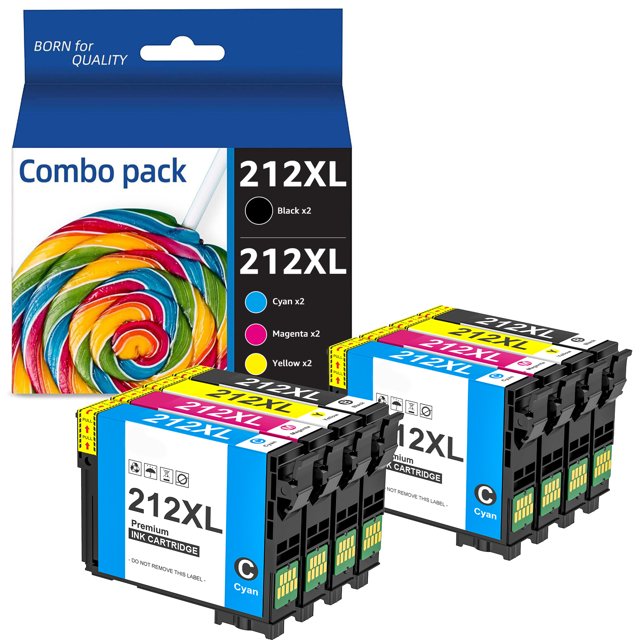 Epson 212XL Ink Cartridge, 8 Pack for XP-4100/4105, WF-2830/2850 (Black ...