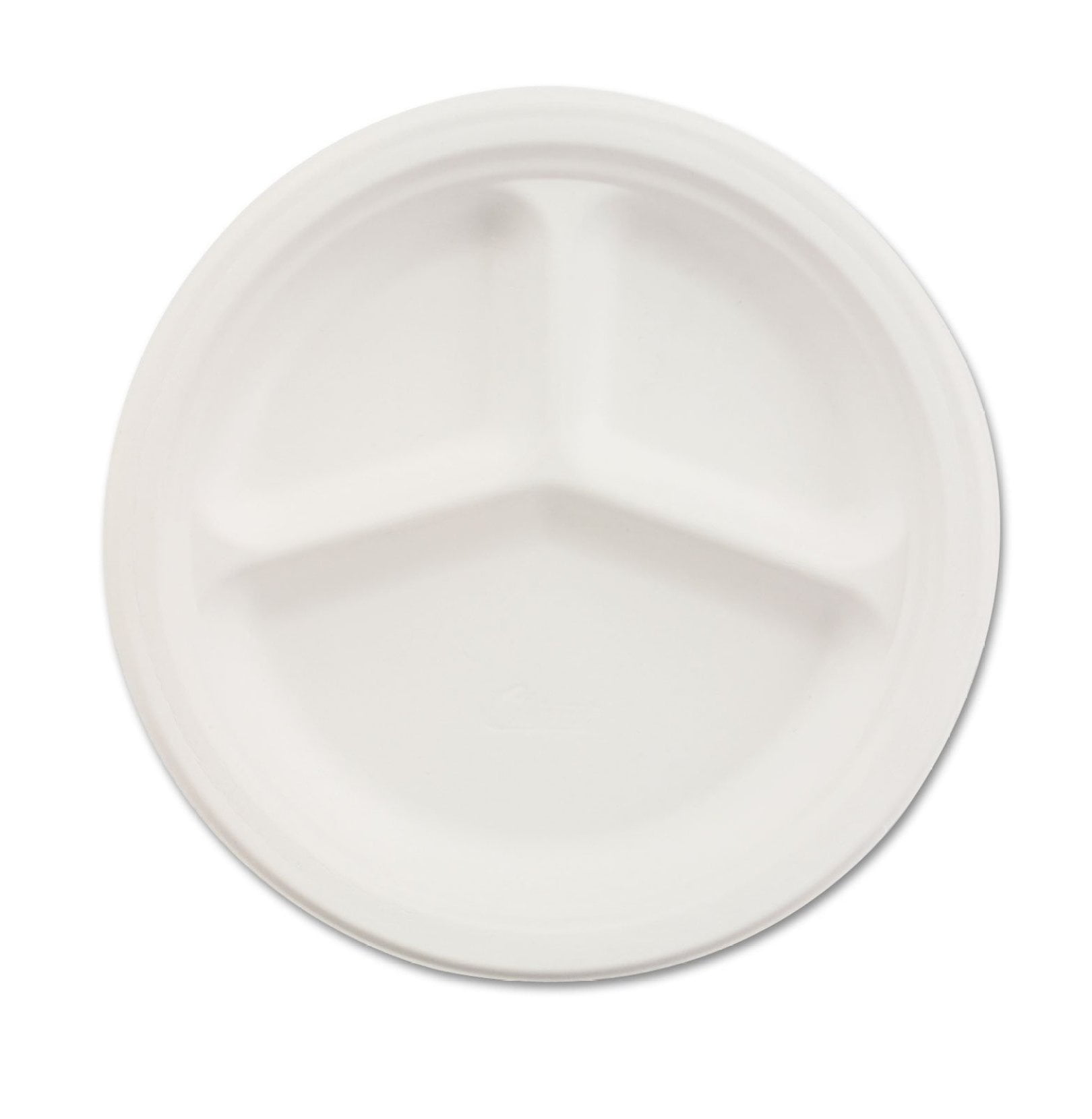 21204CT Paper Dinnerware 3-Comp Plate 10 1/4-Inch dia White 500/Carton ...