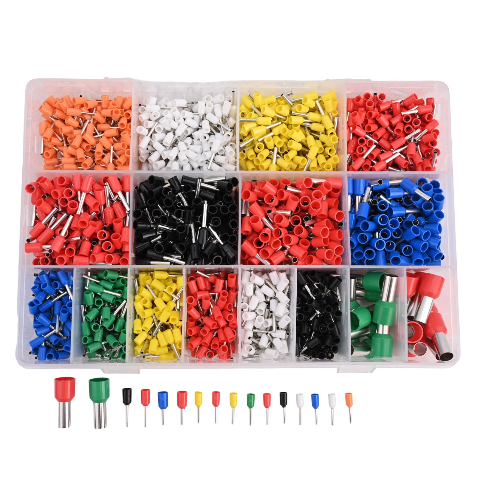 2120Pcs Ve Tubular Terminal Insulated Pin End Terminal Lace Ring Kit ...