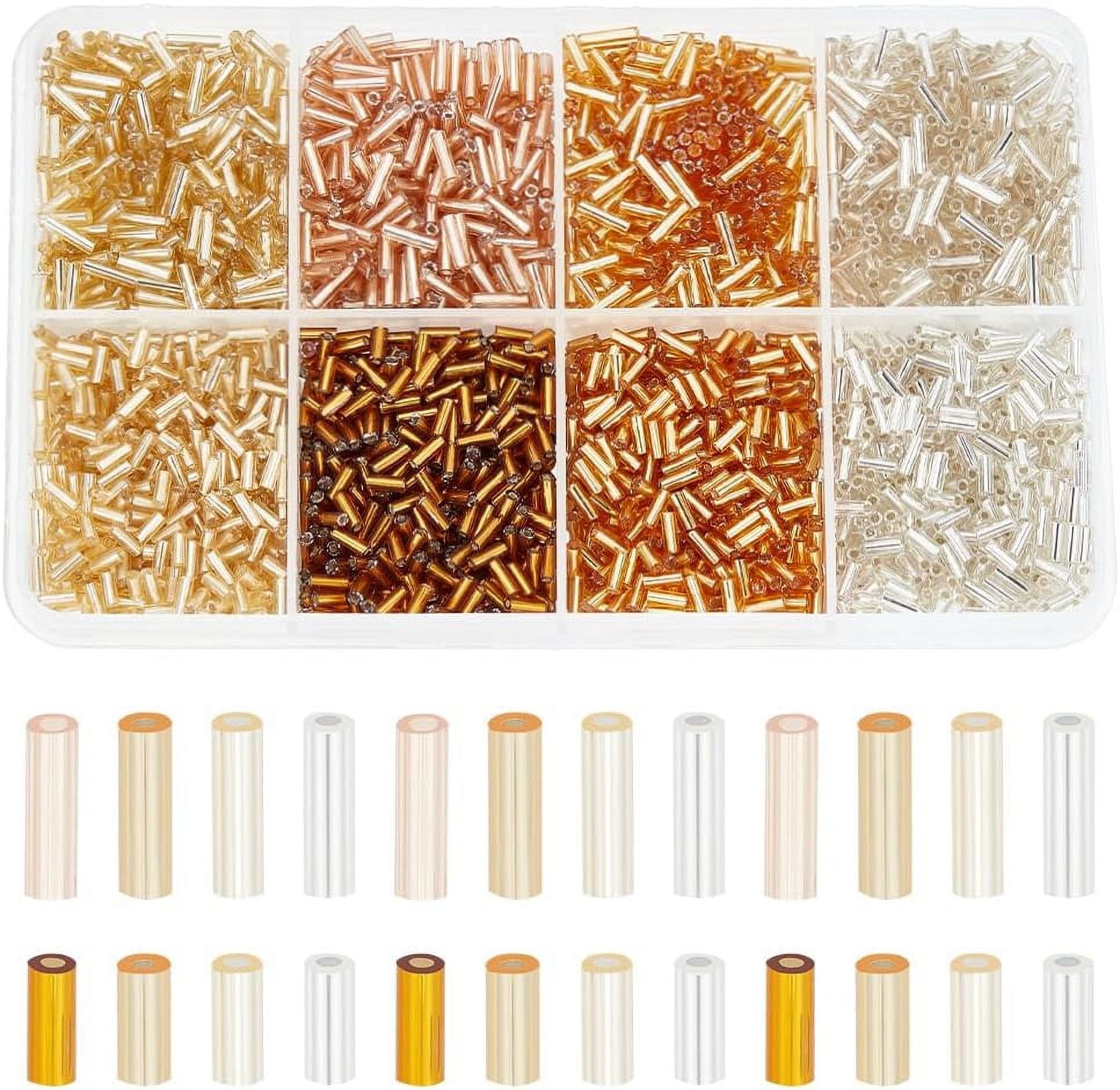 Jewelry Making Kit: 2120pcs Glass Bugle Beads, 8 Styles, 4mm 6mm Tube ...