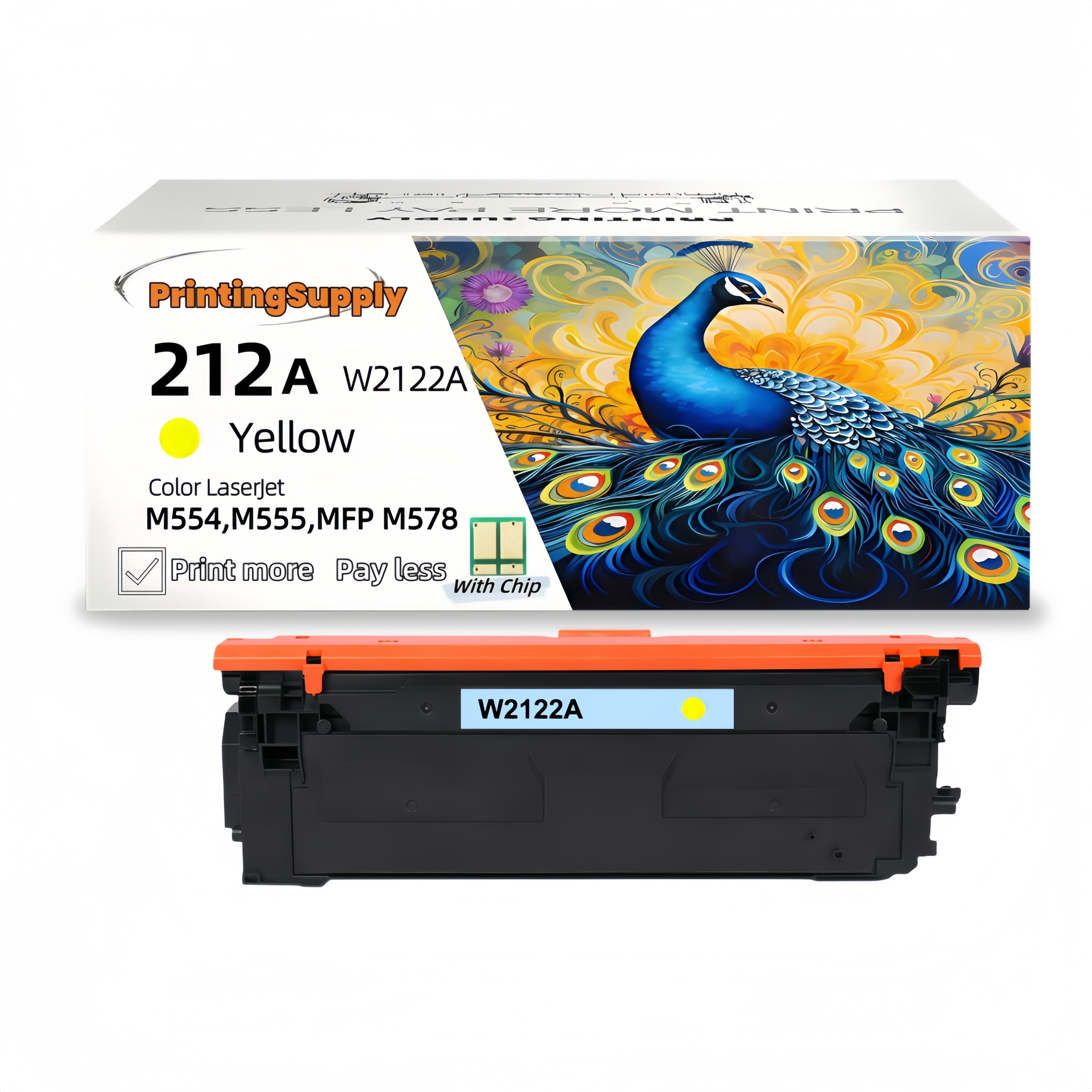 212A W2122A Yellow Compatible Toner Compatible for HP 212A W2122A for HP M578c M578z M554dn ...