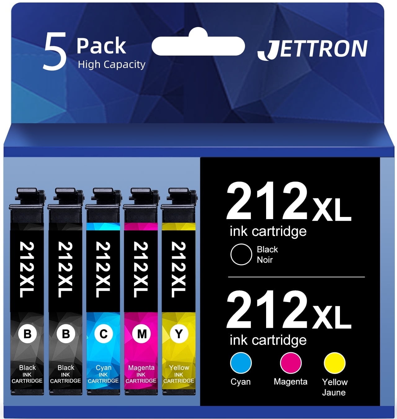 JETTRON 212XL Ink Cartridges for Epson XP-4100, XP-4105, WF-2850, WF ...