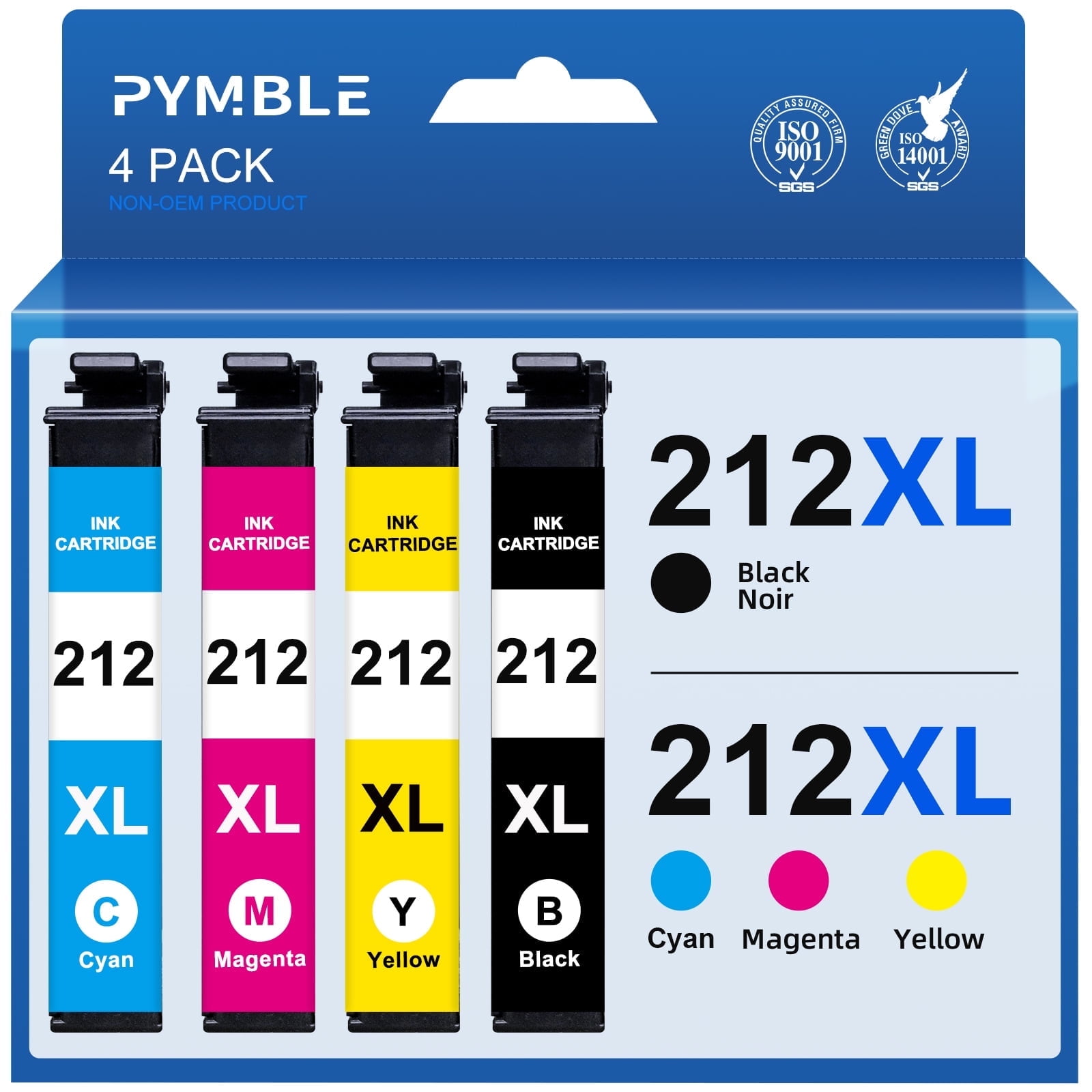 212XL High Yield Ink Cartridges for Epson XP 4105/4100, WF 2830/2850 (4 ...