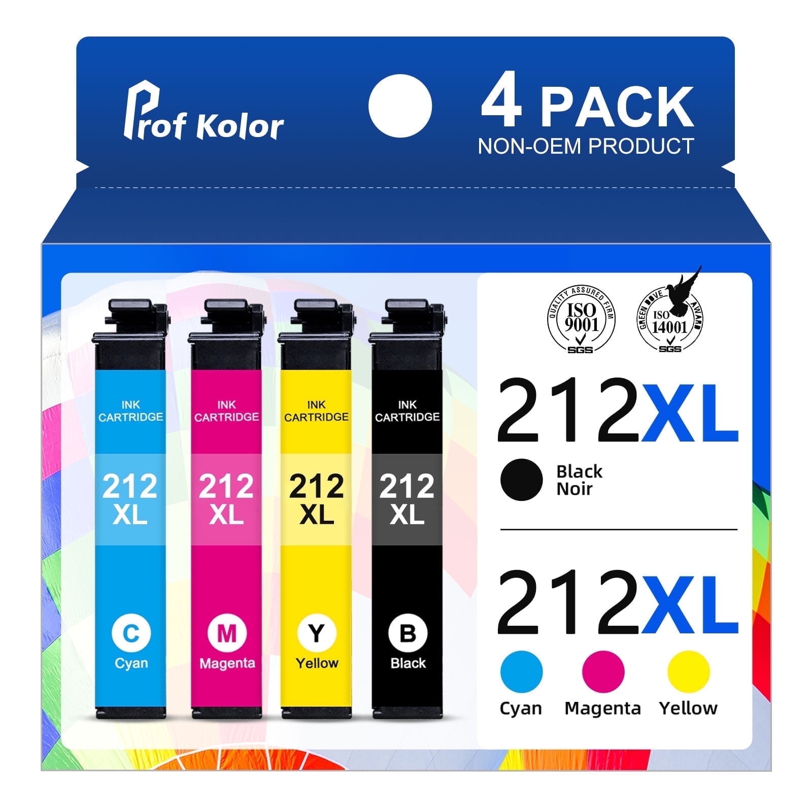 Epson 212XL Ink Cartridges 4 Pack for XP-4105, XP-4100, WF-2850, WF ...