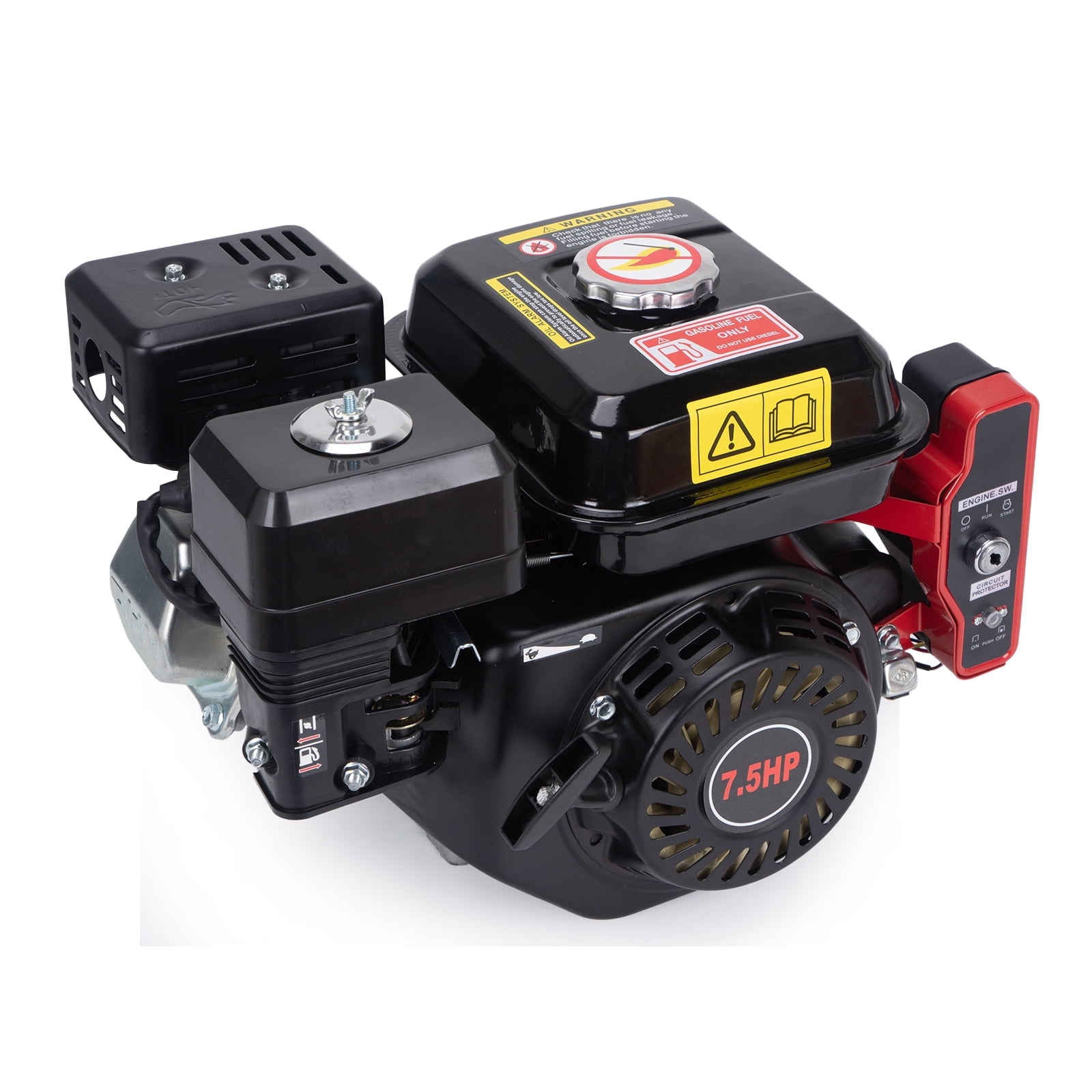 212cc 7.5HP 4-Stroke Electric Start Horizontal Engine Go Kart Gas ...