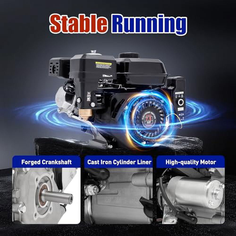 212cc 7.5HP Gas Powered Engine,4 Stroke Electric Start Gasoline Engine ...