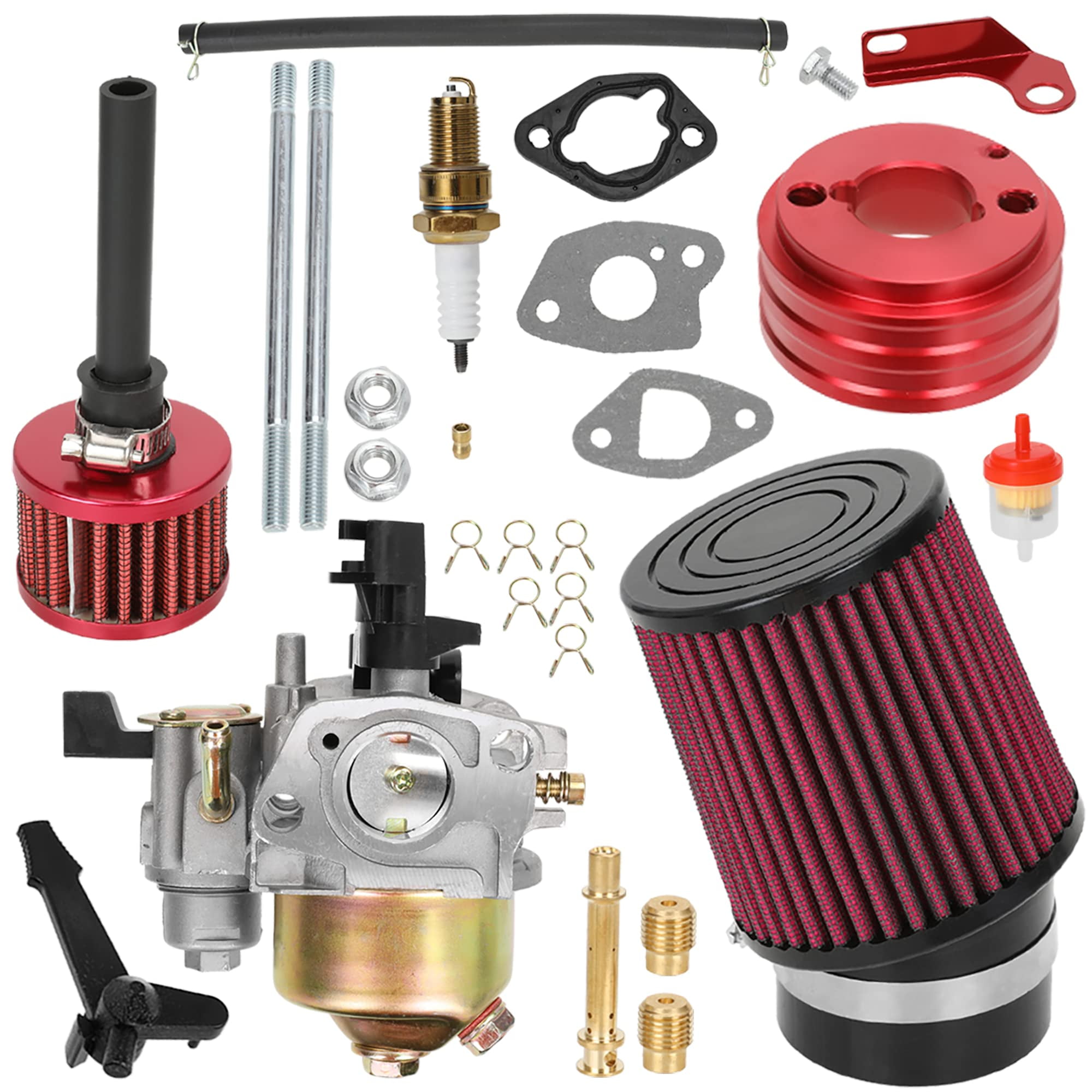 212cc Carburetor Air Filter Adapter Jet Stage 1 Kit Compatible with ...