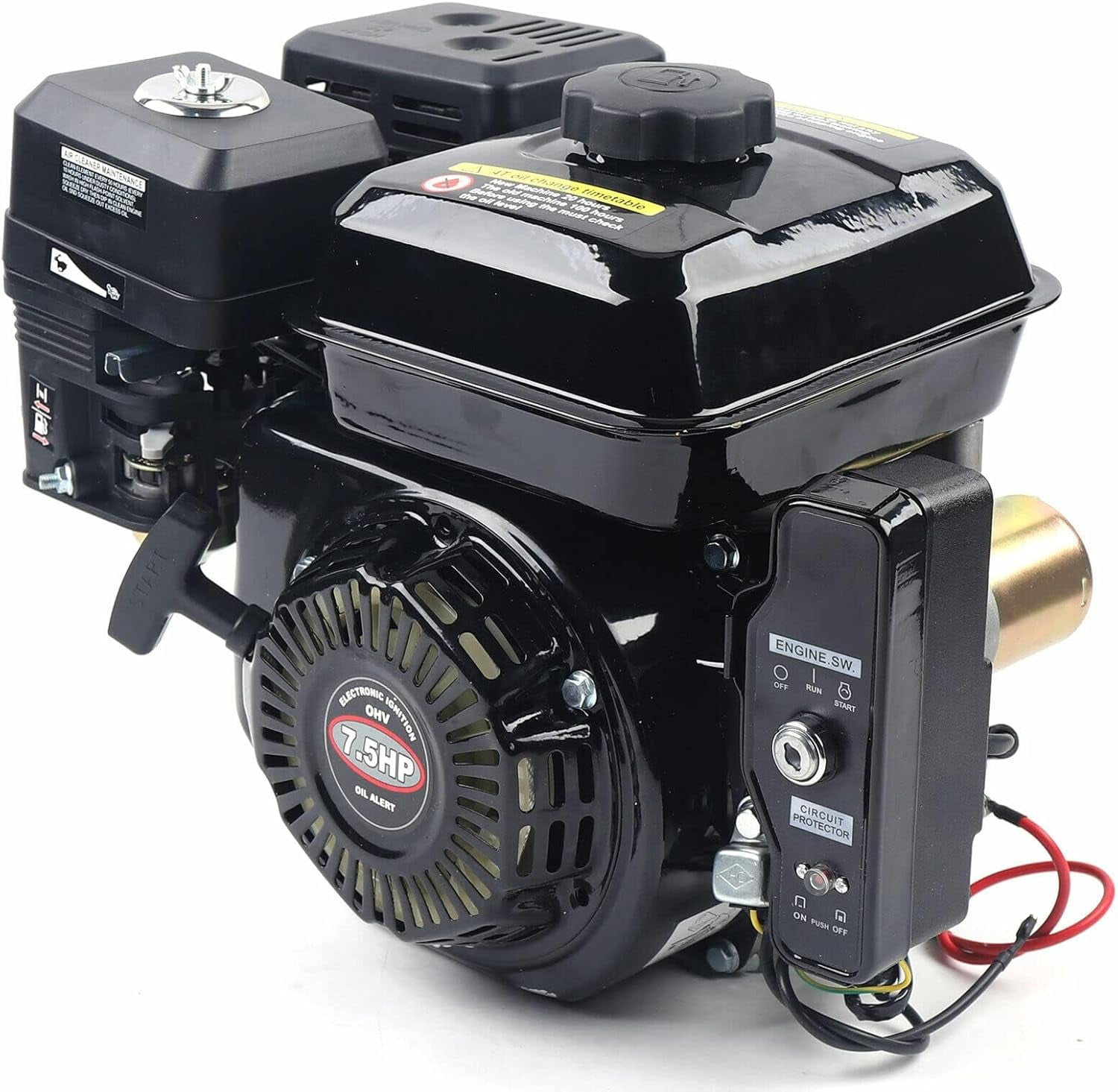 212cc Electric Start Horizontal Engine, 7.5HP 4 Stroke Motor OHV Design ...