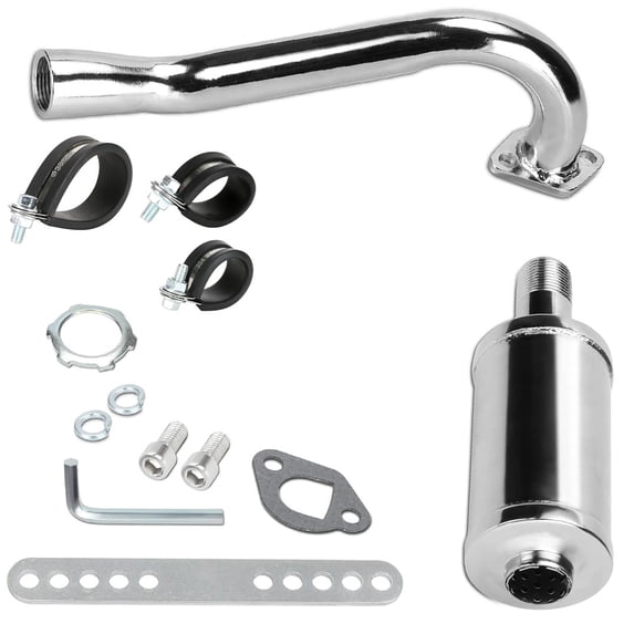 212cc Exhaust Pipe with Muffler Fit for Predator 212 Go Kart 196cc Non ...