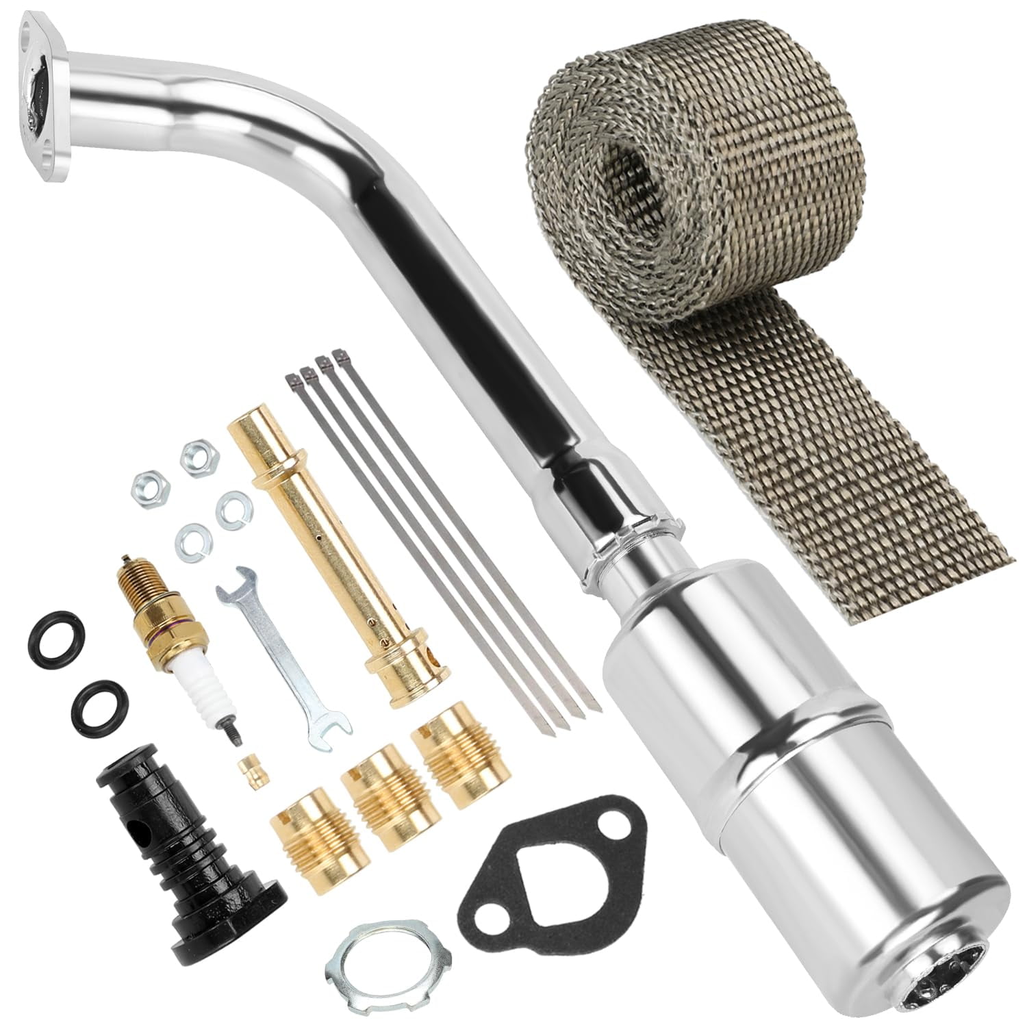 212cc Exhaust Pipe Muffler Jet Kit for Predator 212 196cc 224cc 6.5hp ...