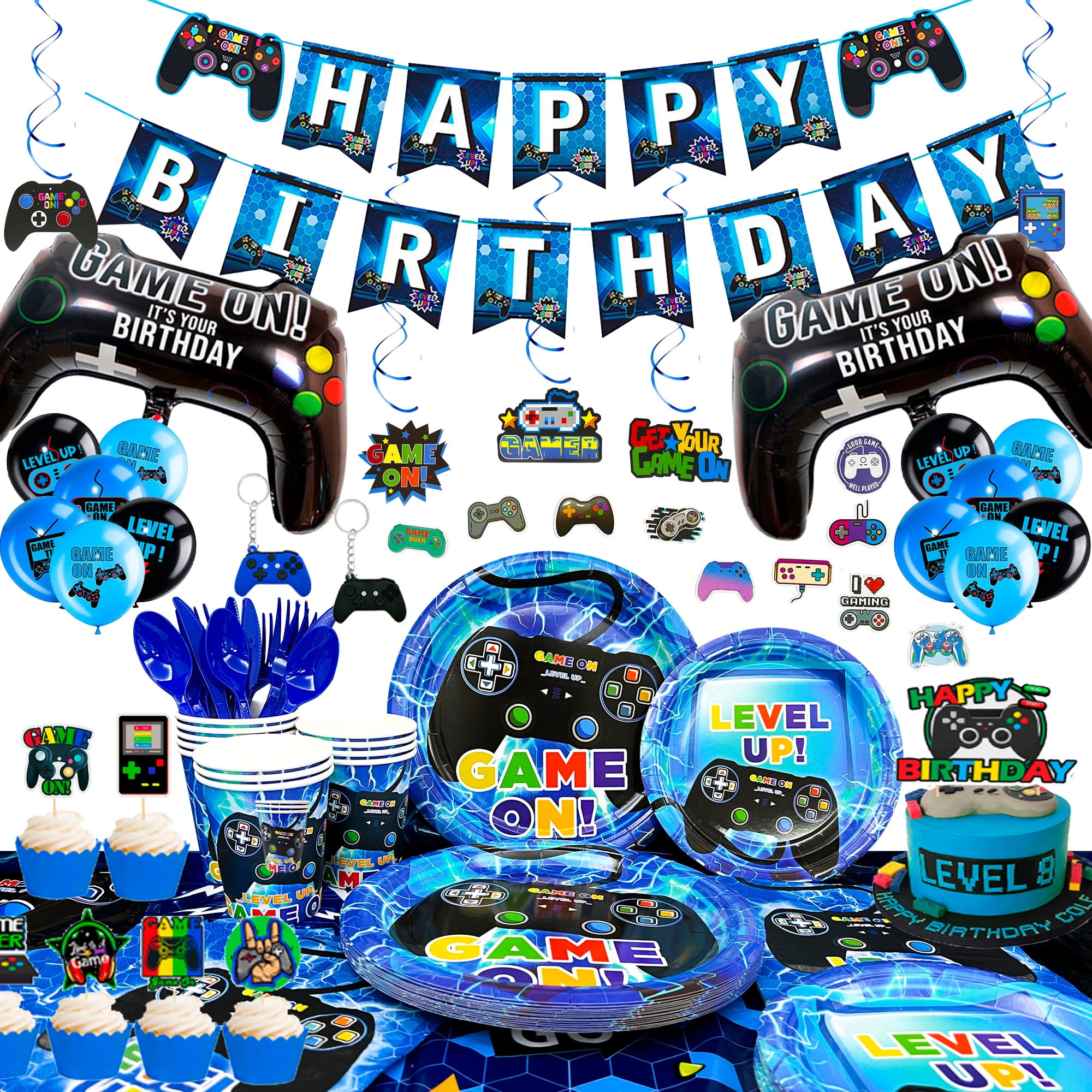213 Pcs Video Gamer Birthday Party Decorations & Video Game Party ...
