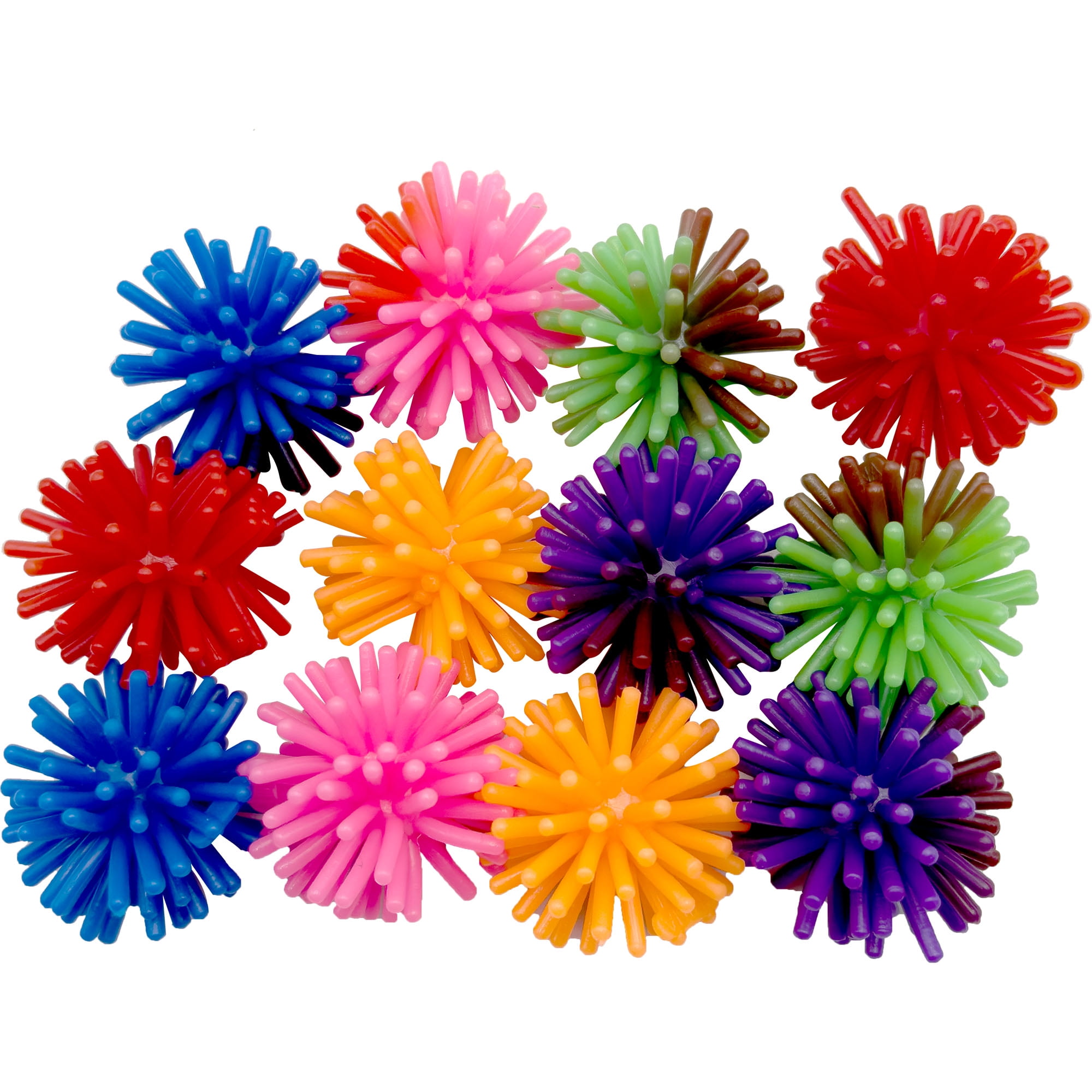 2139 Pk12 Rainbow Spike Balls - Soft Rubber Spike Ball Bird Foot Toys ...
