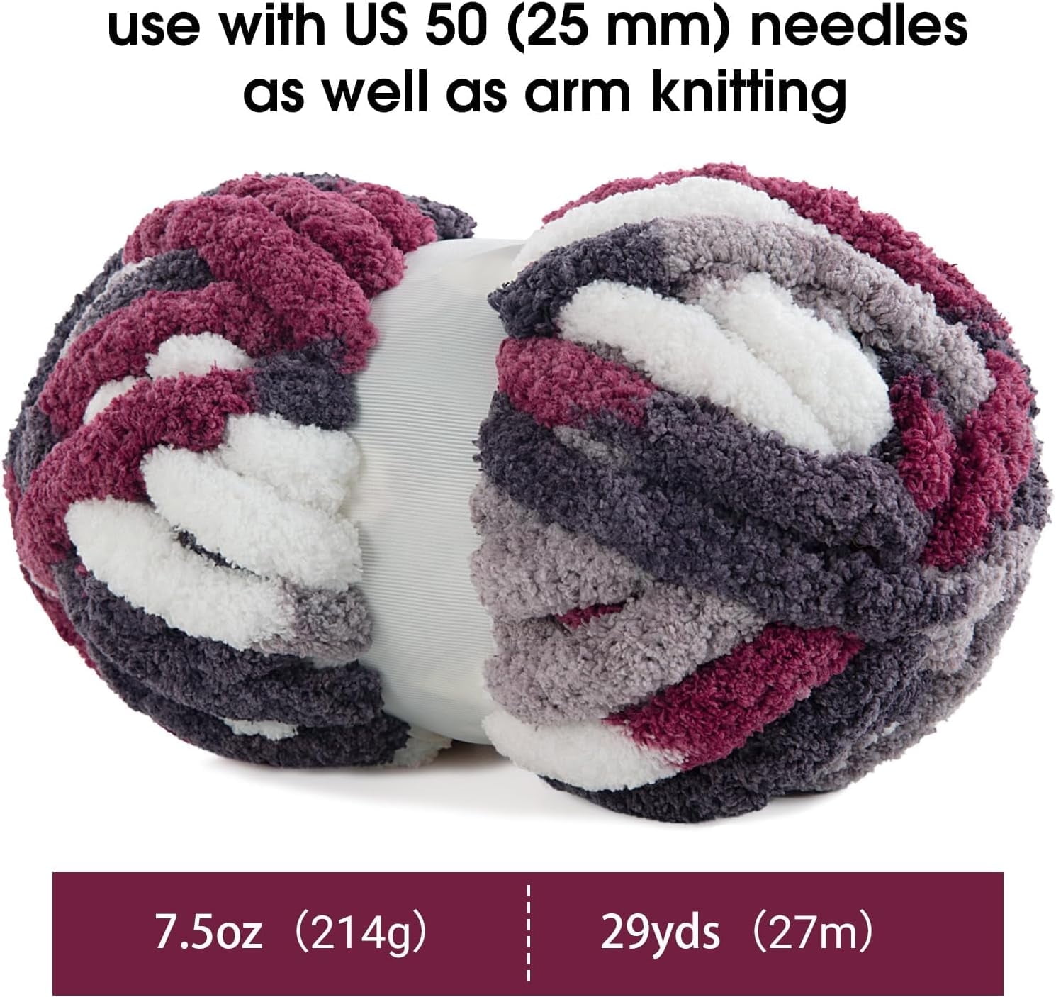 214g Tie Dye Chunky Yarn for Crocheting 8 Pack,Fluffy Jumbo Chenille ...