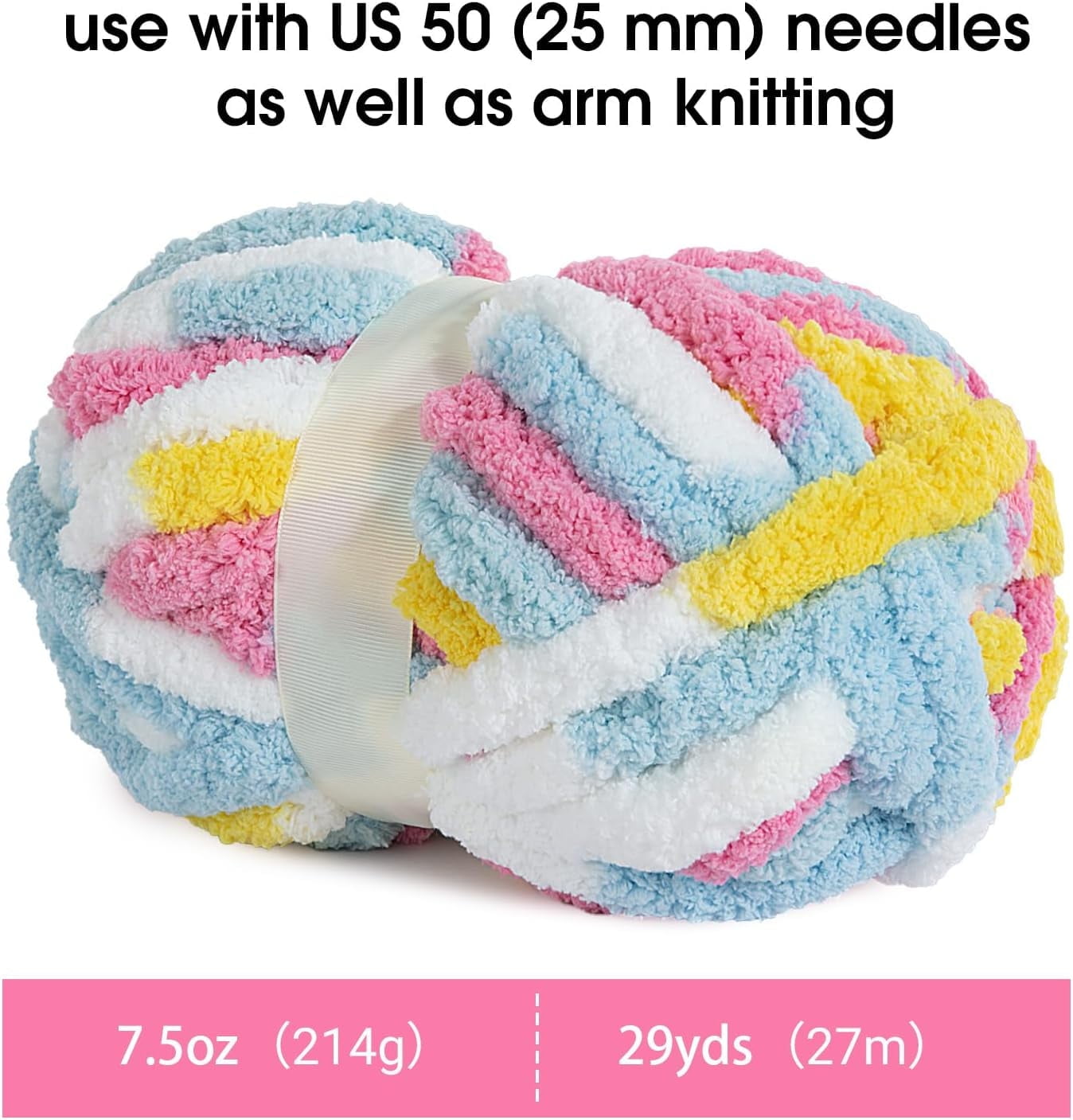 214g Tie Dye Chunky Yarn for Crocheting 8 Pack,Fluffy Jumbo Chenille ...